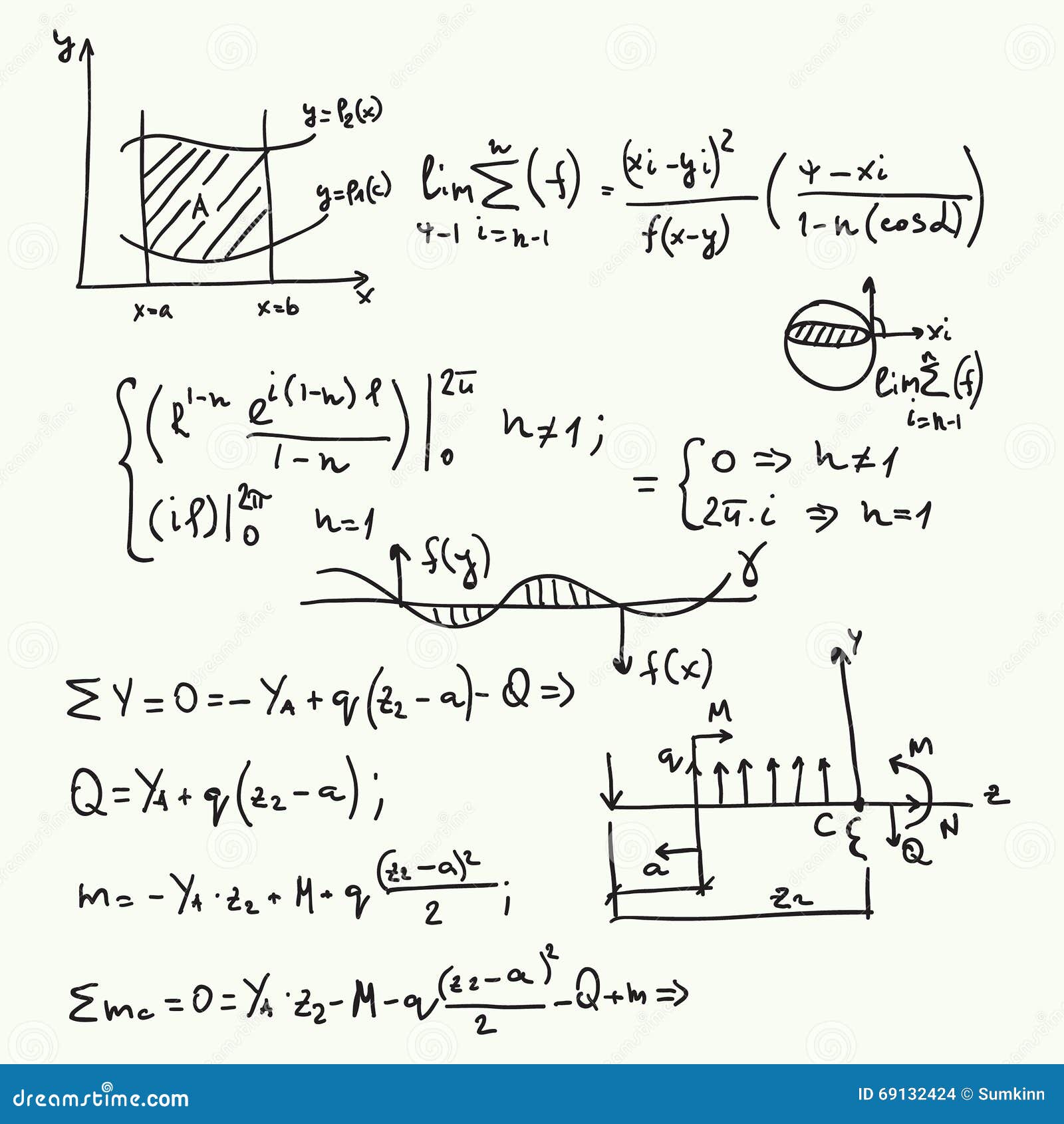 Vektormodell Med Matematiska Formler Vektor Illustrationer ...