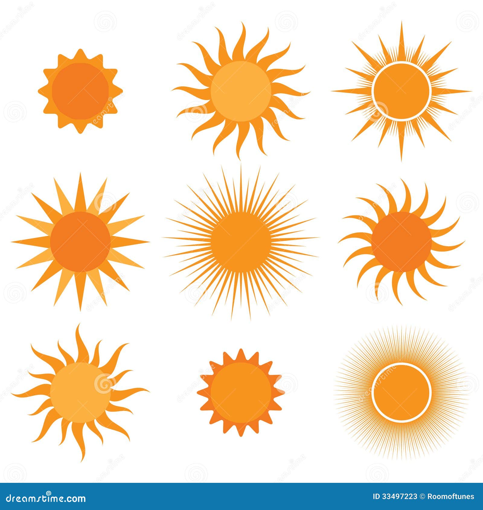 Vektorsamling: solsymboler vektor illustrationer. Illustration av ferie ...