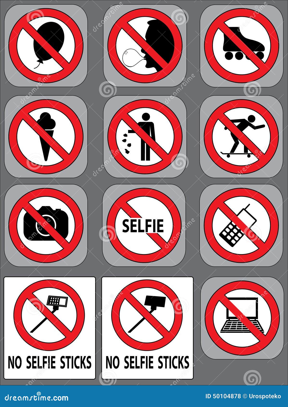 Vektorsatz Mit 12 Verbotszeichen Vektor Abbildung - Illustration von ...