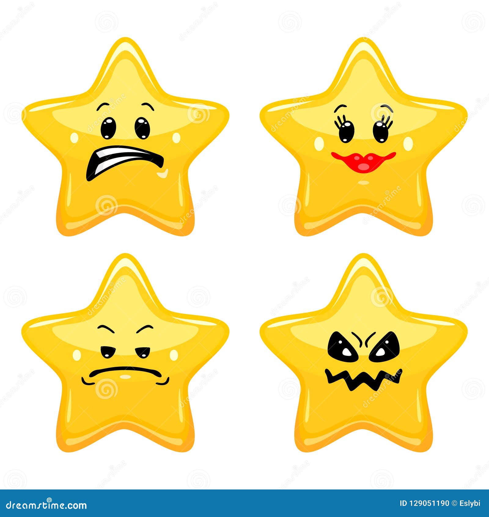 Vektorsatz Stern Emoticons vektor abbildung. Illustration von teufel ...