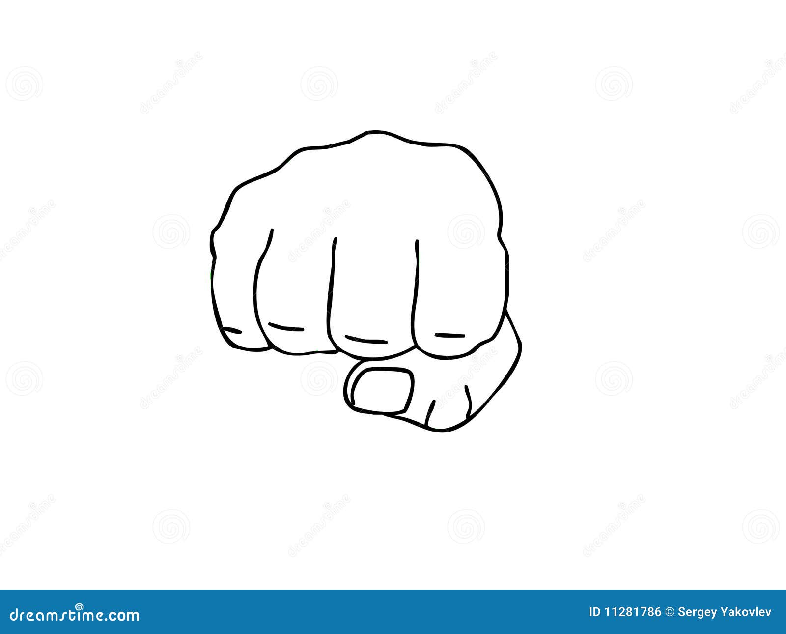 Vektorzeichnung der Faust vektor abbildung. Illustration von anstrich ...