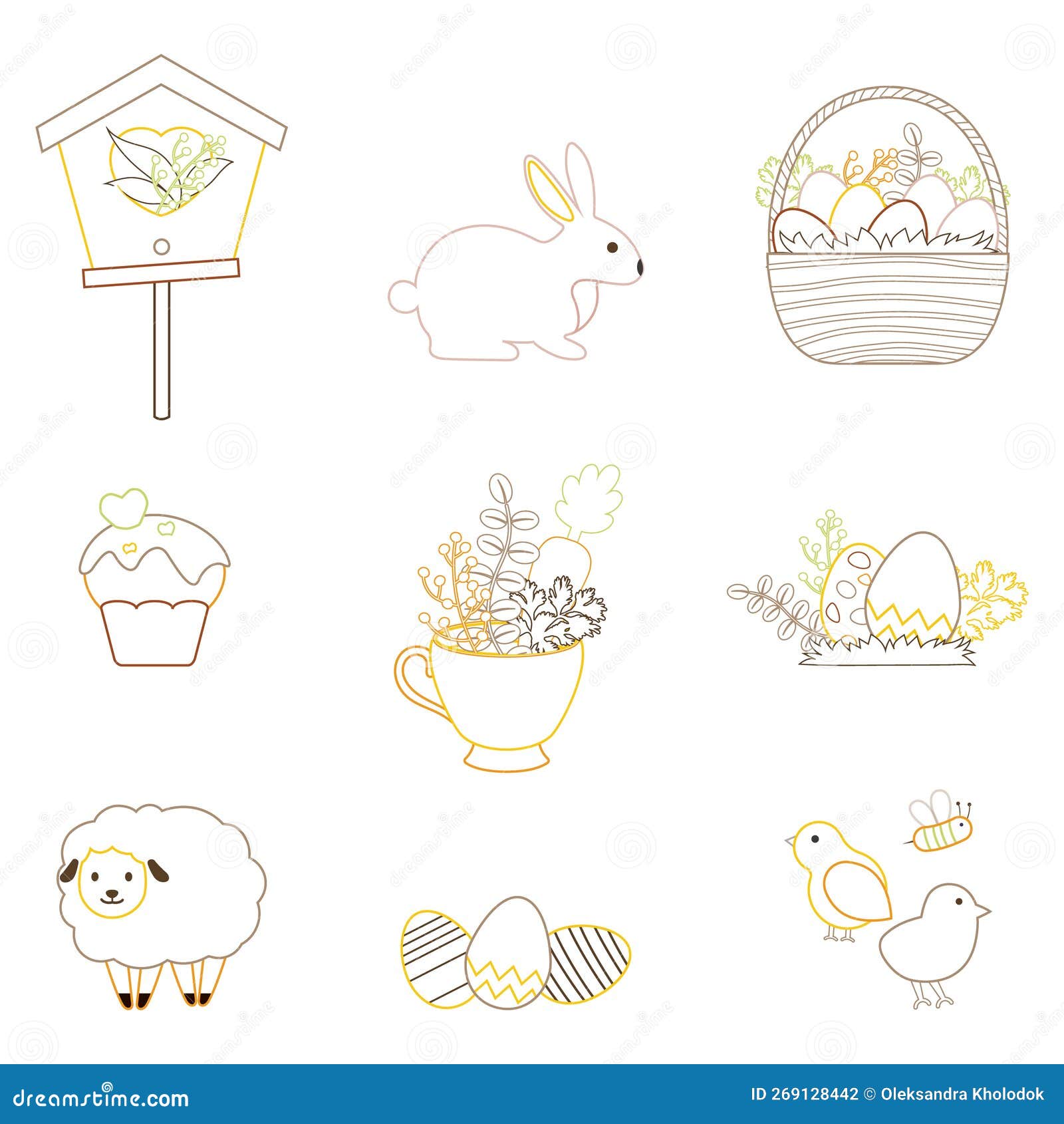 Vektorzeichnung Ostersymbolen Vektor Abbildung - Illustration von ...