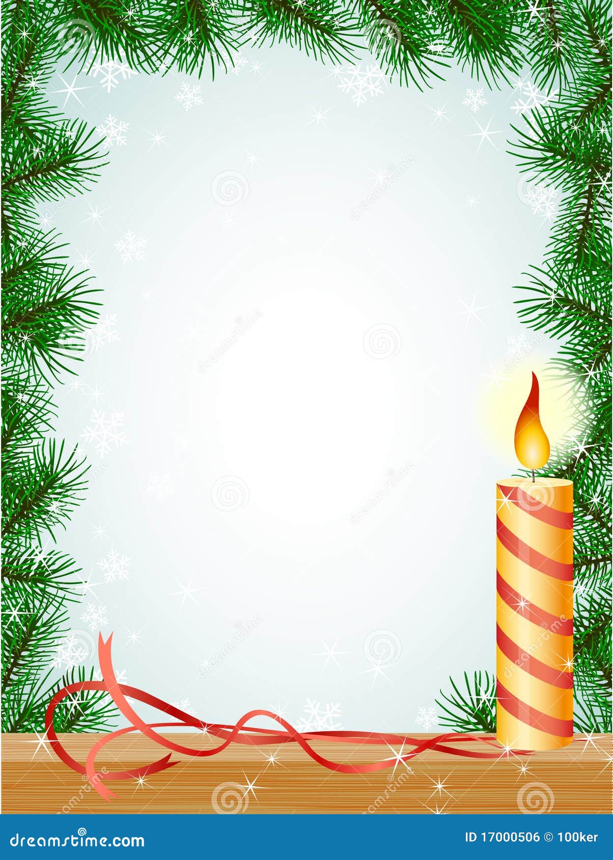 Vela Do Frame Das Filiais Do Abeto Do Natal Ilustração do Vetor ...