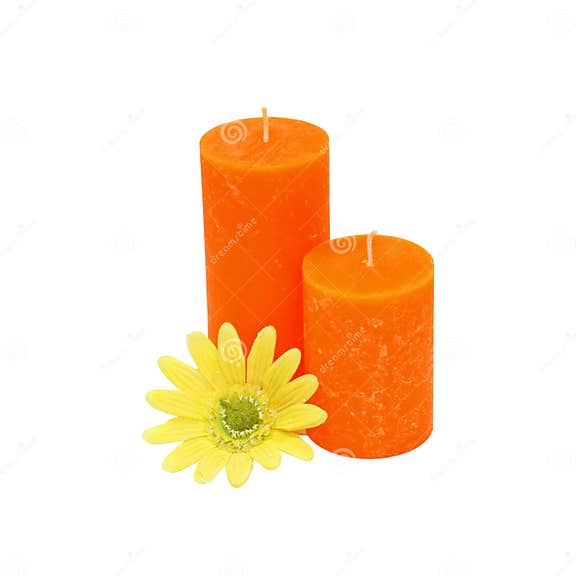 Velas e flor imagem de stock. Imagem de velas, cera, decorativo - 6401057