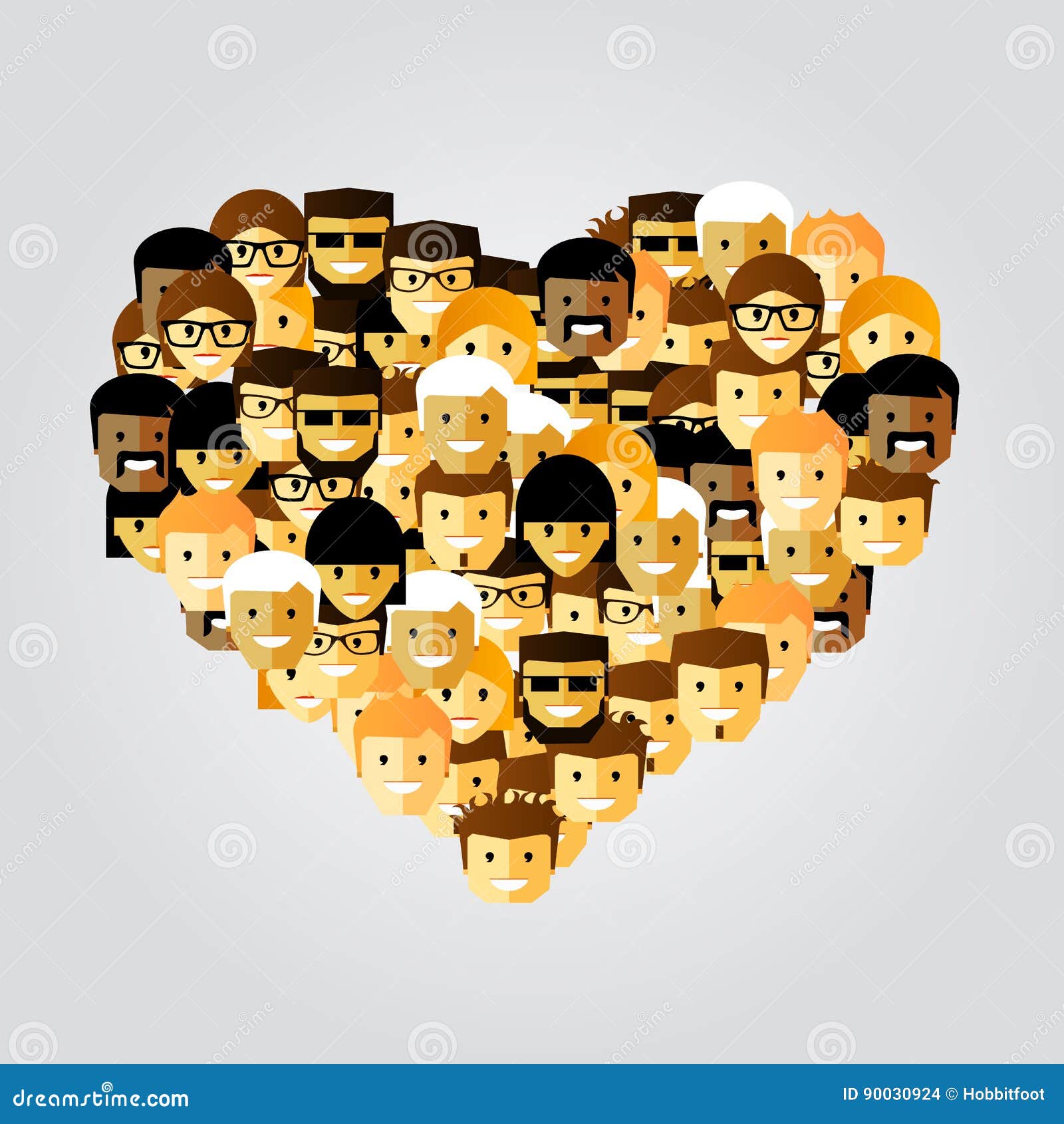 Vele Mensen in De Vorm Van Hart Vector Illustratie Vector Illustratie ...