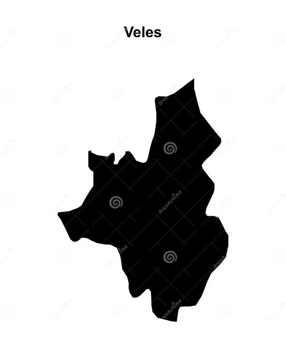 Veles outline map stock illustration. Illustration of cartography ...