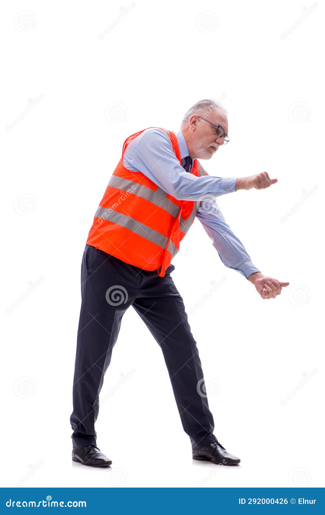 Velho Arquiteto Macho Isolado Em Branco Foto de Stock - Imagem de ...