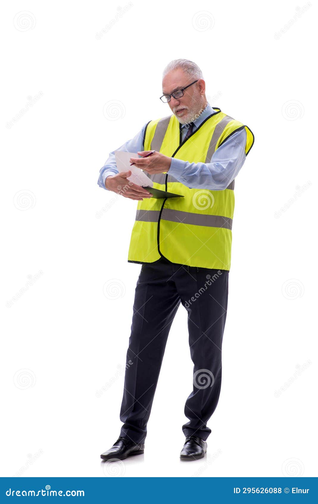 Velho Arquiteto Macho Isolado Em Branco Foto de Stock - Imagem de ...