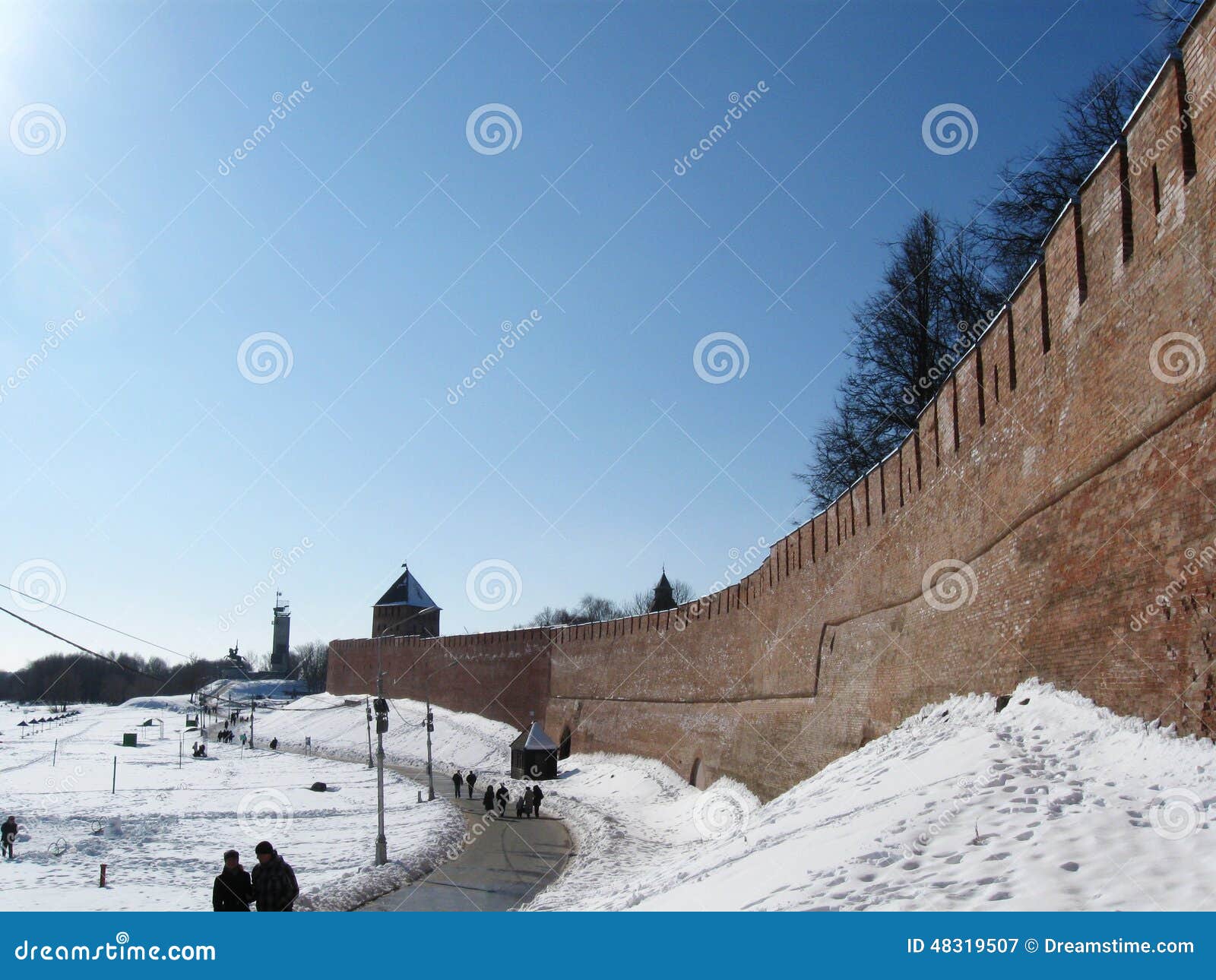 Veliky Novgorod, Kremlin, Winter Stock Image - Image of blue, winter ...