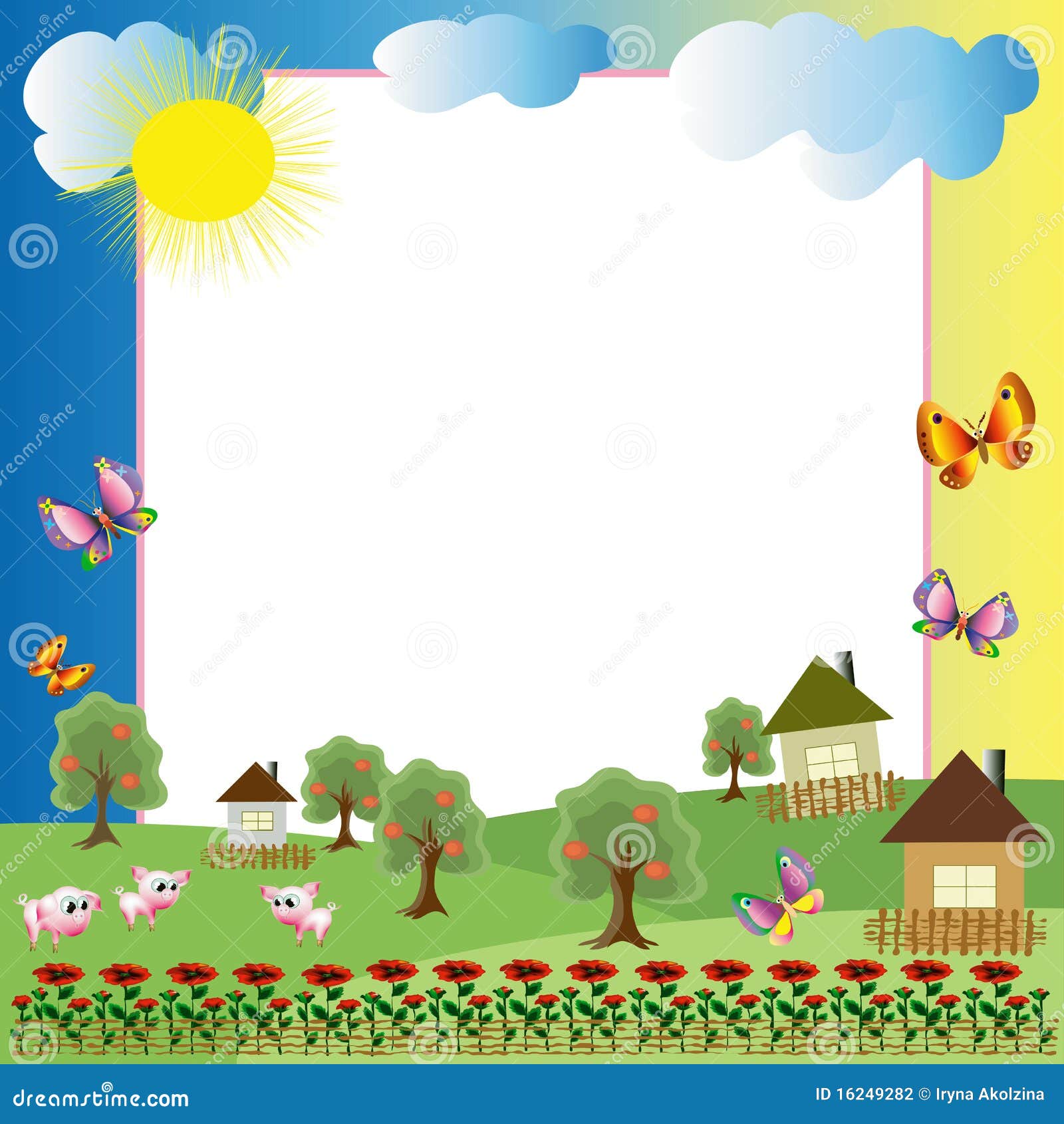 Vellage,frame stock vector. Illustration of residential - 16249282