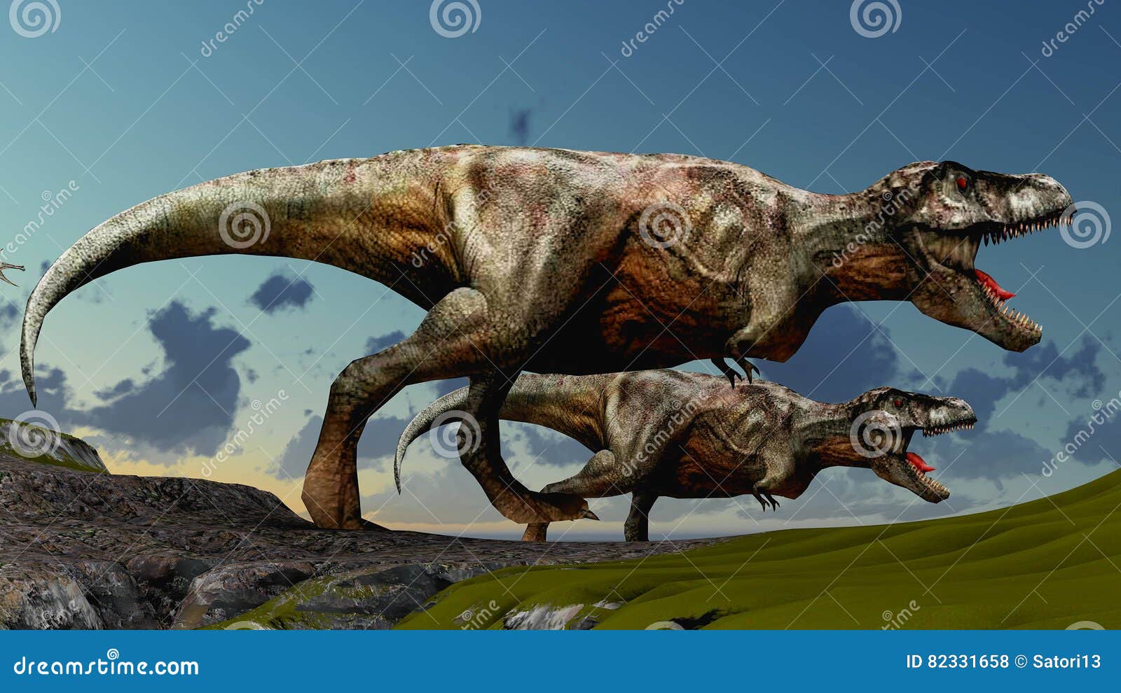 Velociraptor 3D Illustration Stock Illustration - Illustration of ...