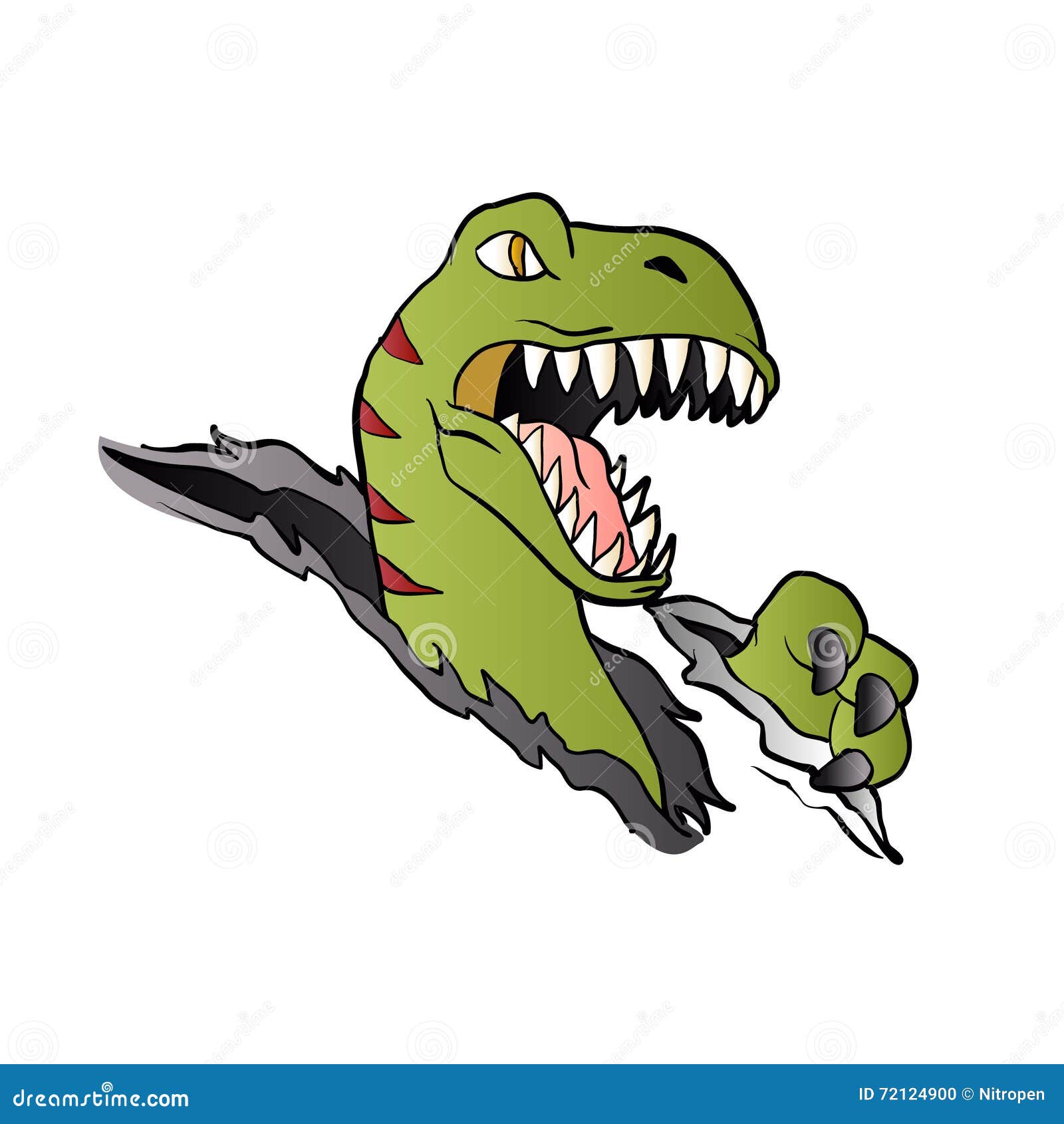Velociraptor Dinosaur Cartoon Stock Vector - Illustration of cute ...