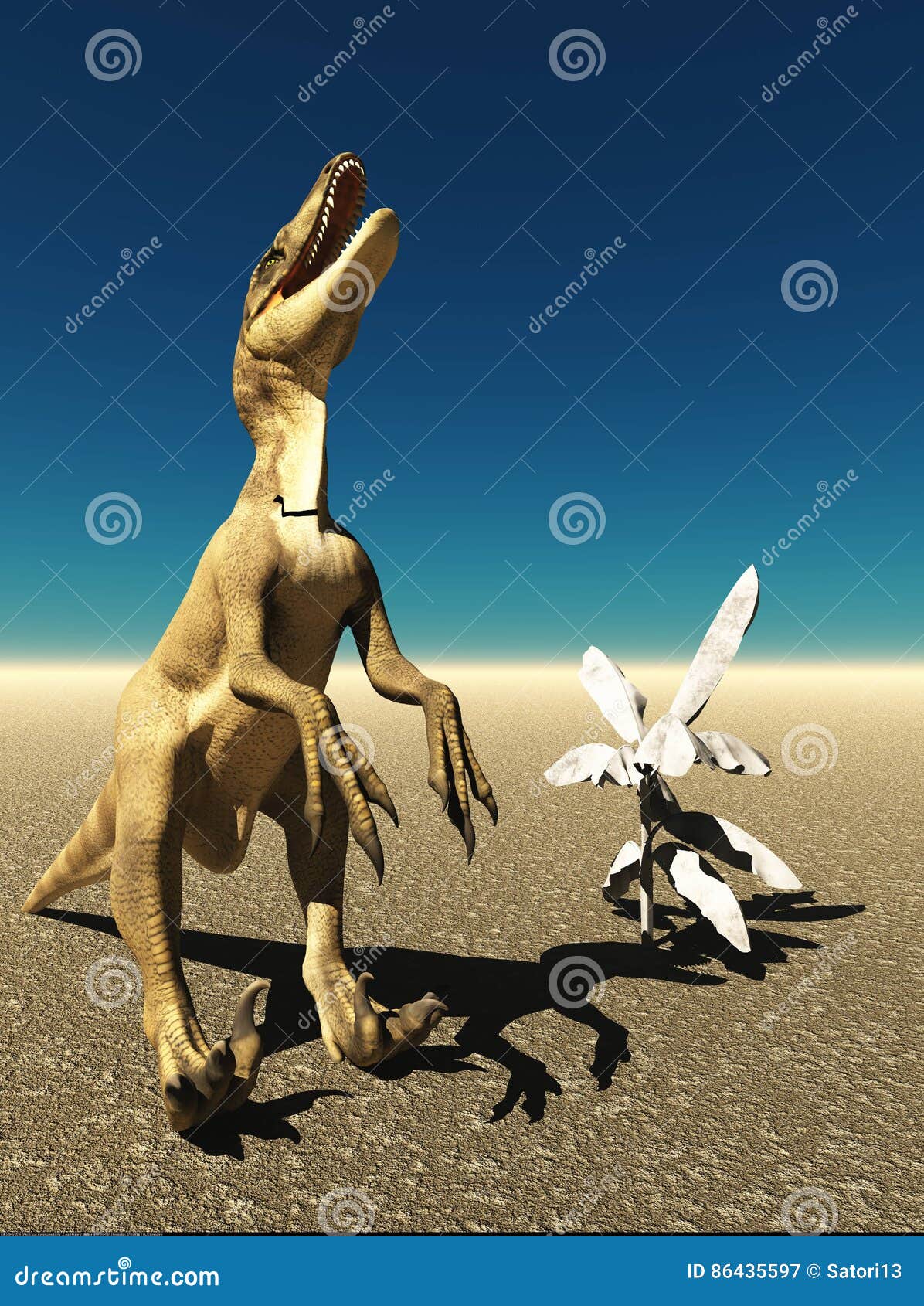 Velociraptor the Dinosaur 3d Rendering Stock Illustration ...