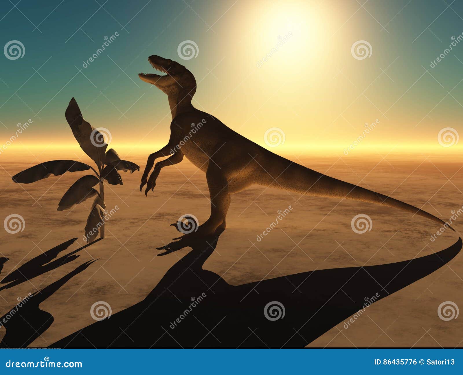 Velociraptor the Dinosaur 3d Rendering Stock Illustration ...