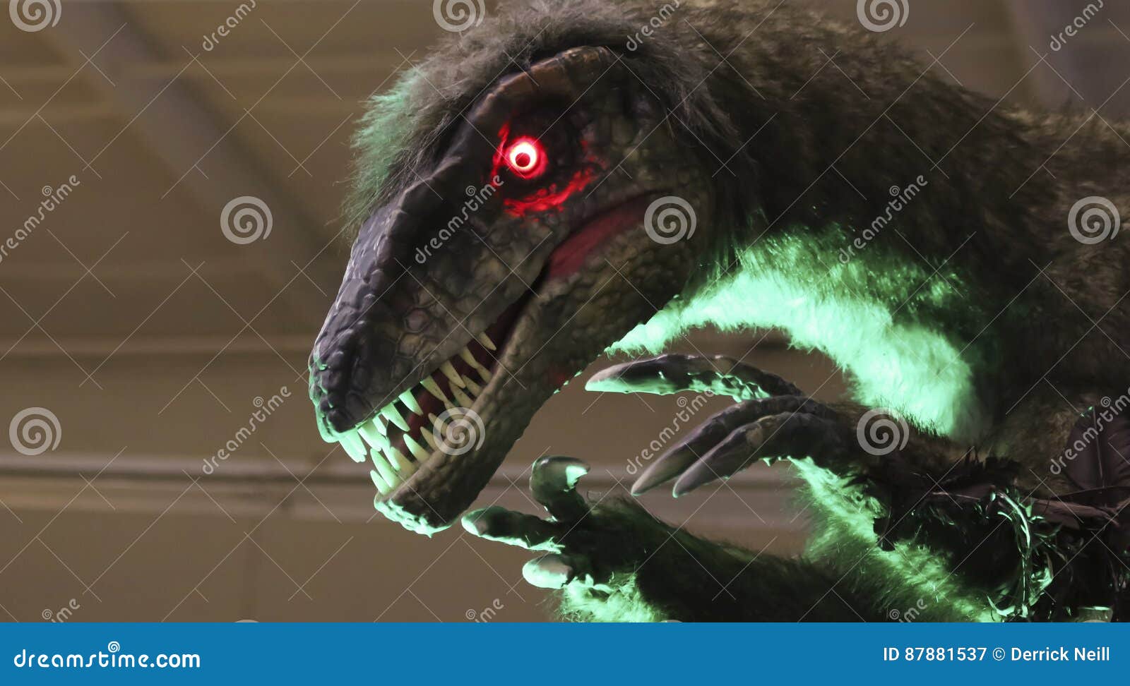 Velociraptor Head Isolated On White Background Showing Open Mouth Stock ...