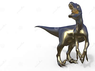 Velociraptor Front View 3d Rendering Stock Illustration - Illustration ...