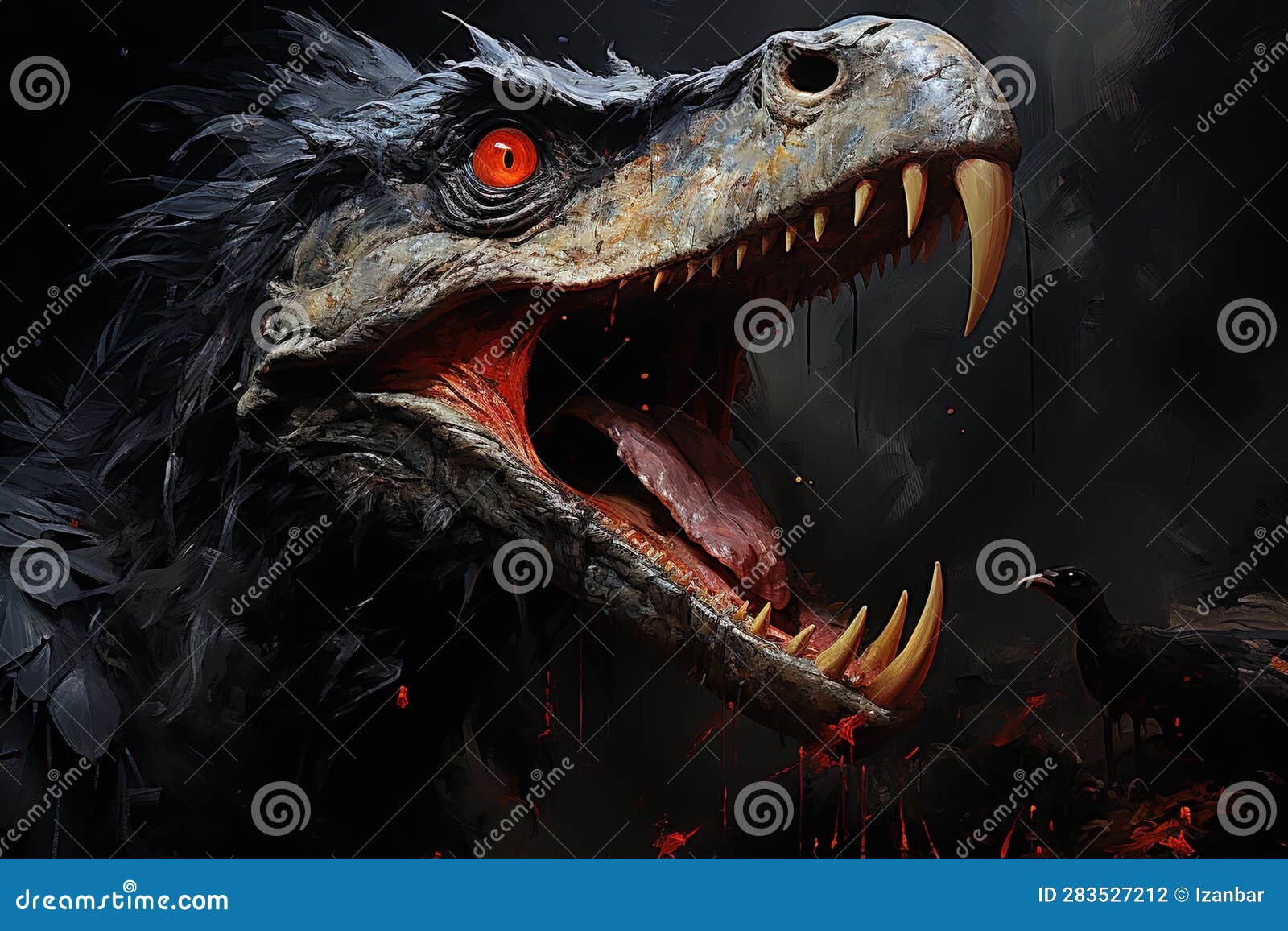 Velociraptor Head 3d Illustration Generative Ai Stock Illustration ...
