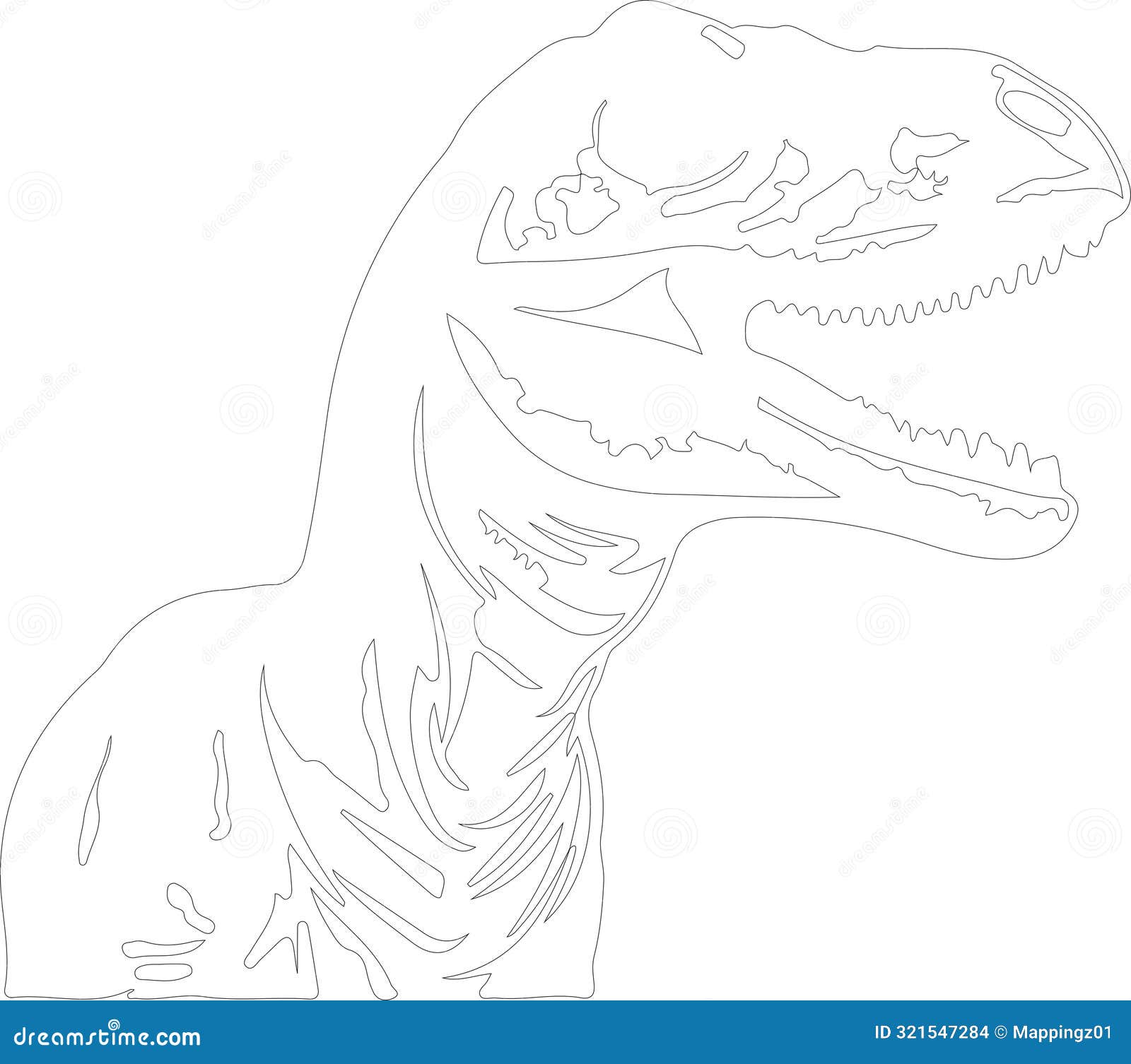 Velociraptor Outline Silhouette Generative Ai Cartoon Vector ...