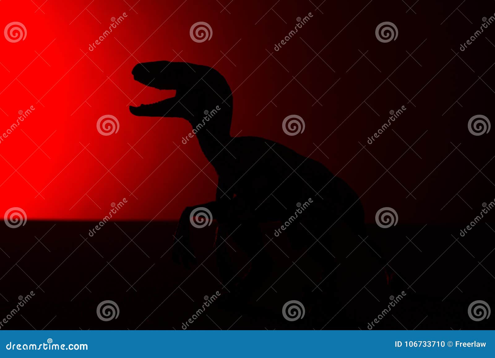 Velociraptor Shadow with Red Light Stock Photo - Image of reptile ...