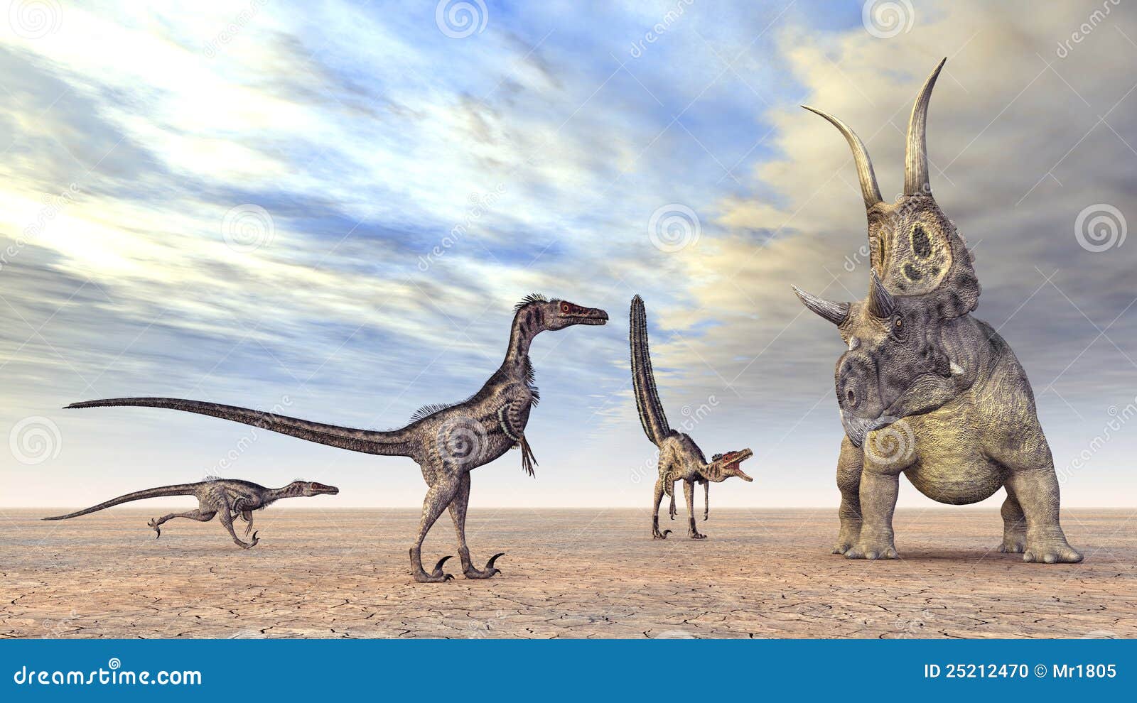 Velociraptors Hunting stock illustration. Illustration of monstrosities ...