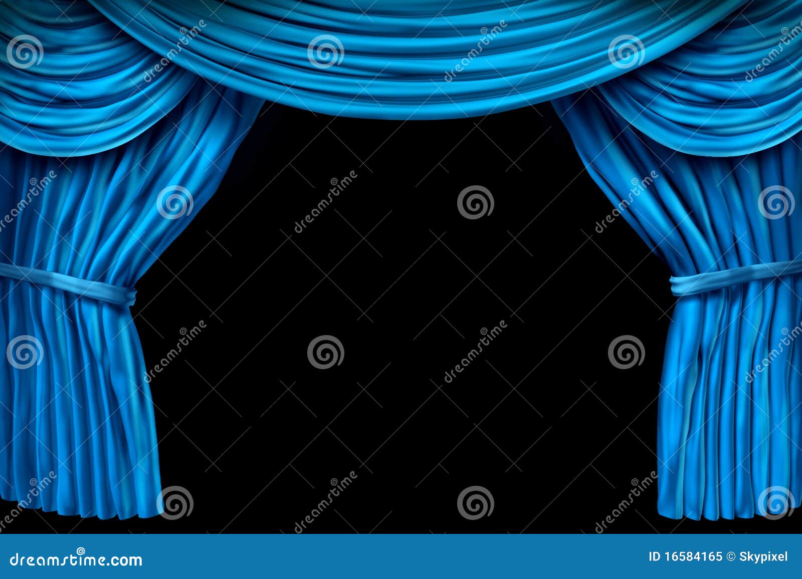 Velvet blue curtain frame stock illustration. Illustration of acting ...