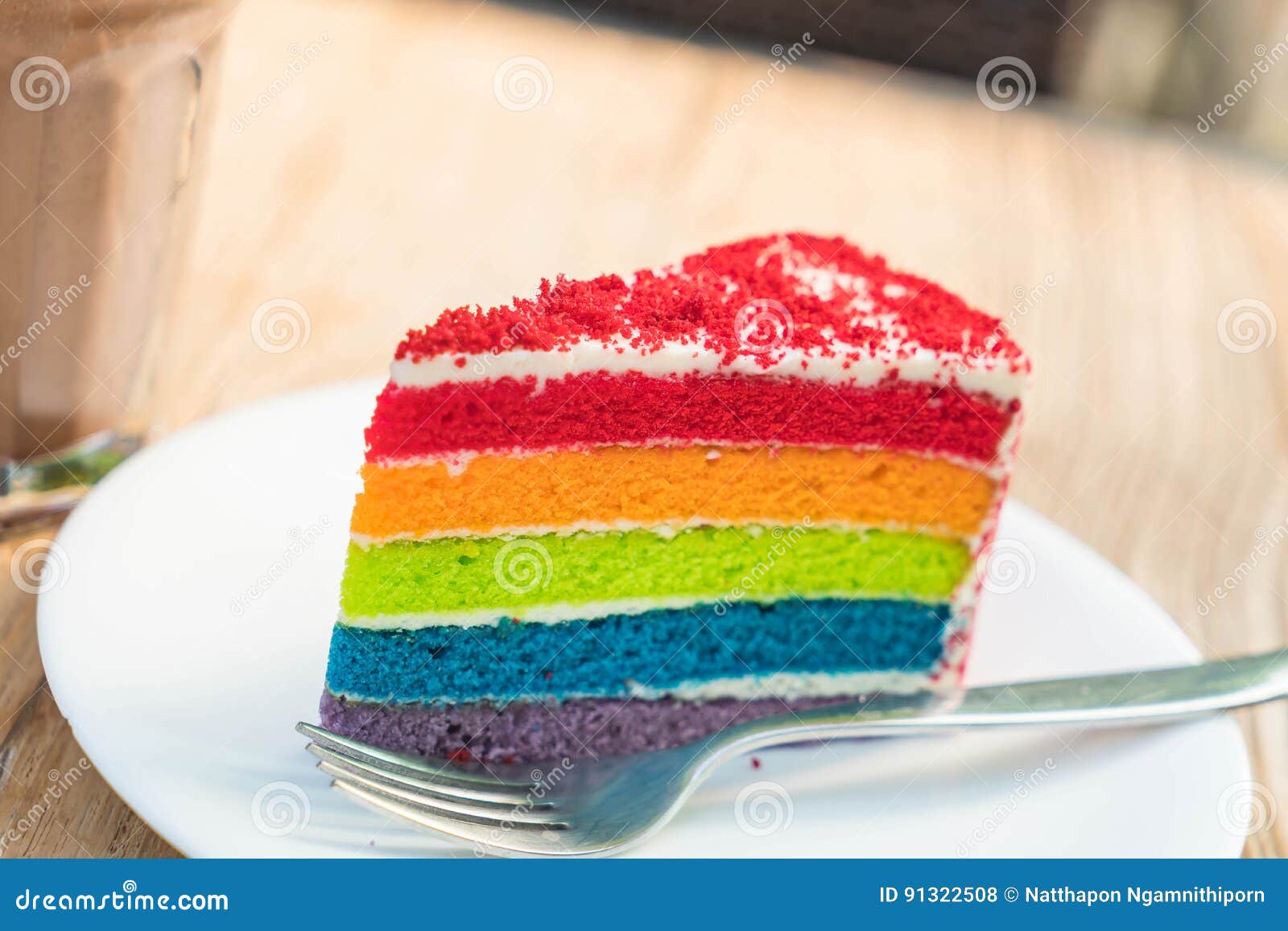 Velvet rainbow cake stock photo. Image of baked, nutrition - 91322508