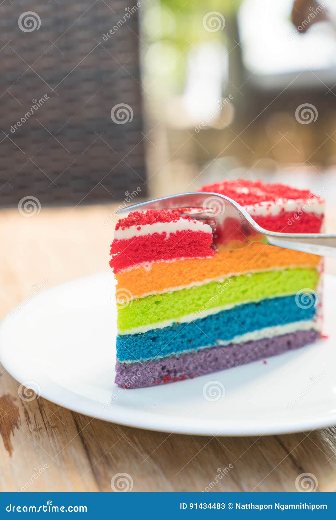 Velvet rainbow cake stock image. Image of ornate, dish - 91434483