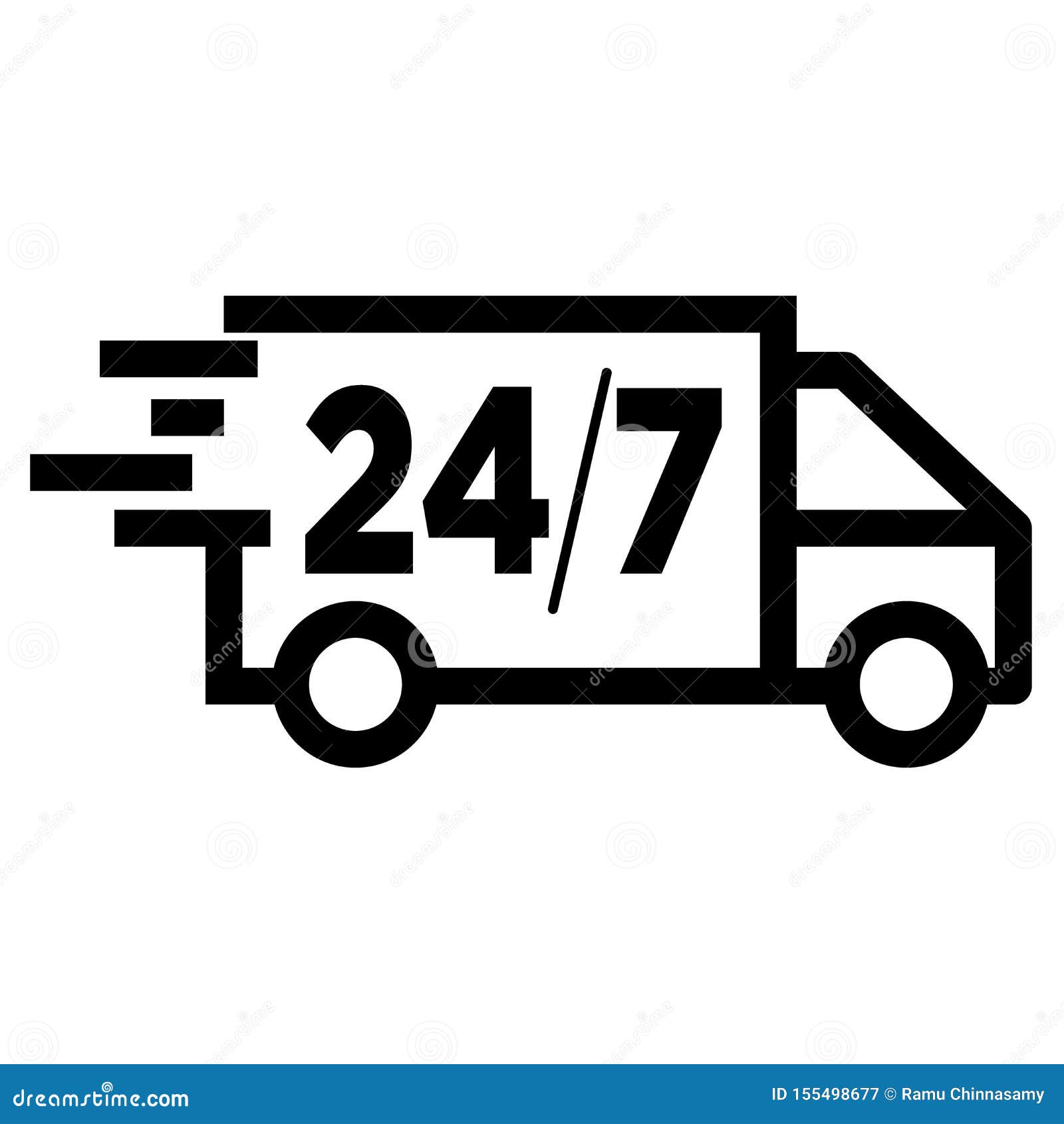 24/7 delivery icon stock vector. Illustration of business - 155498677