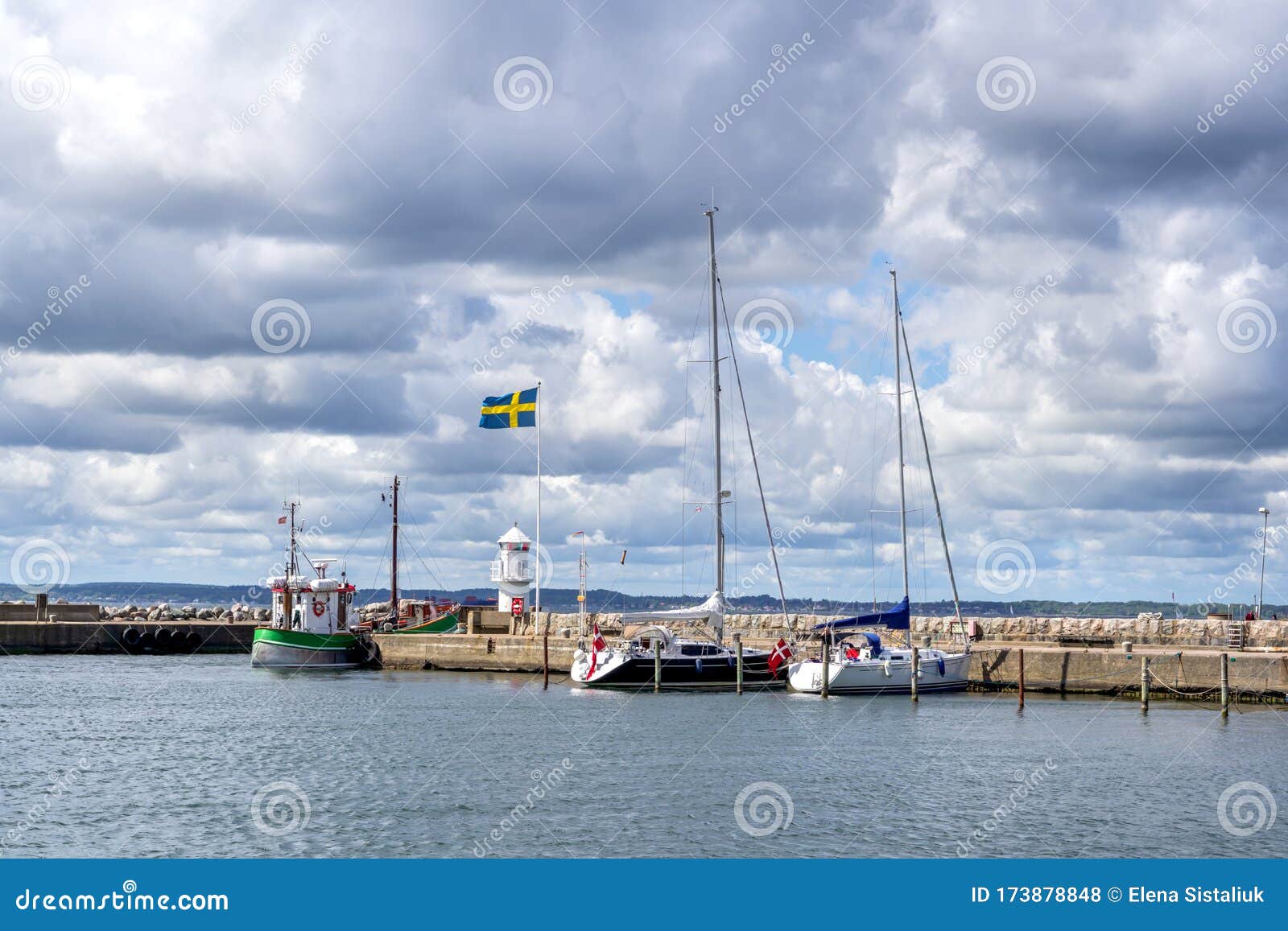 Ven Island Harbour between Denmark and Sweden Stock Photo - Image of ...