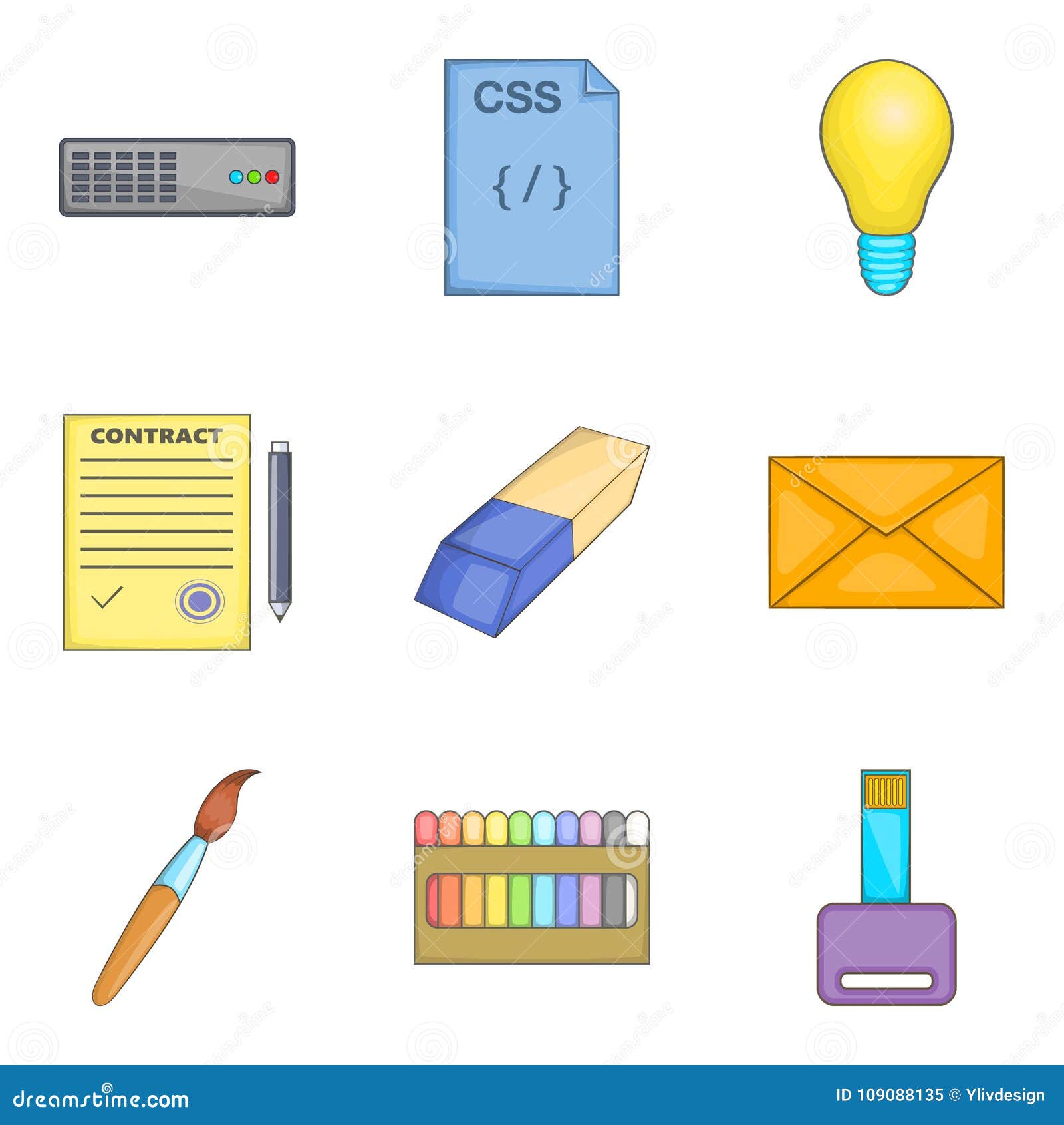 Venality Icons Set, Cartoon Style Stock Vector - Illustration of label ...