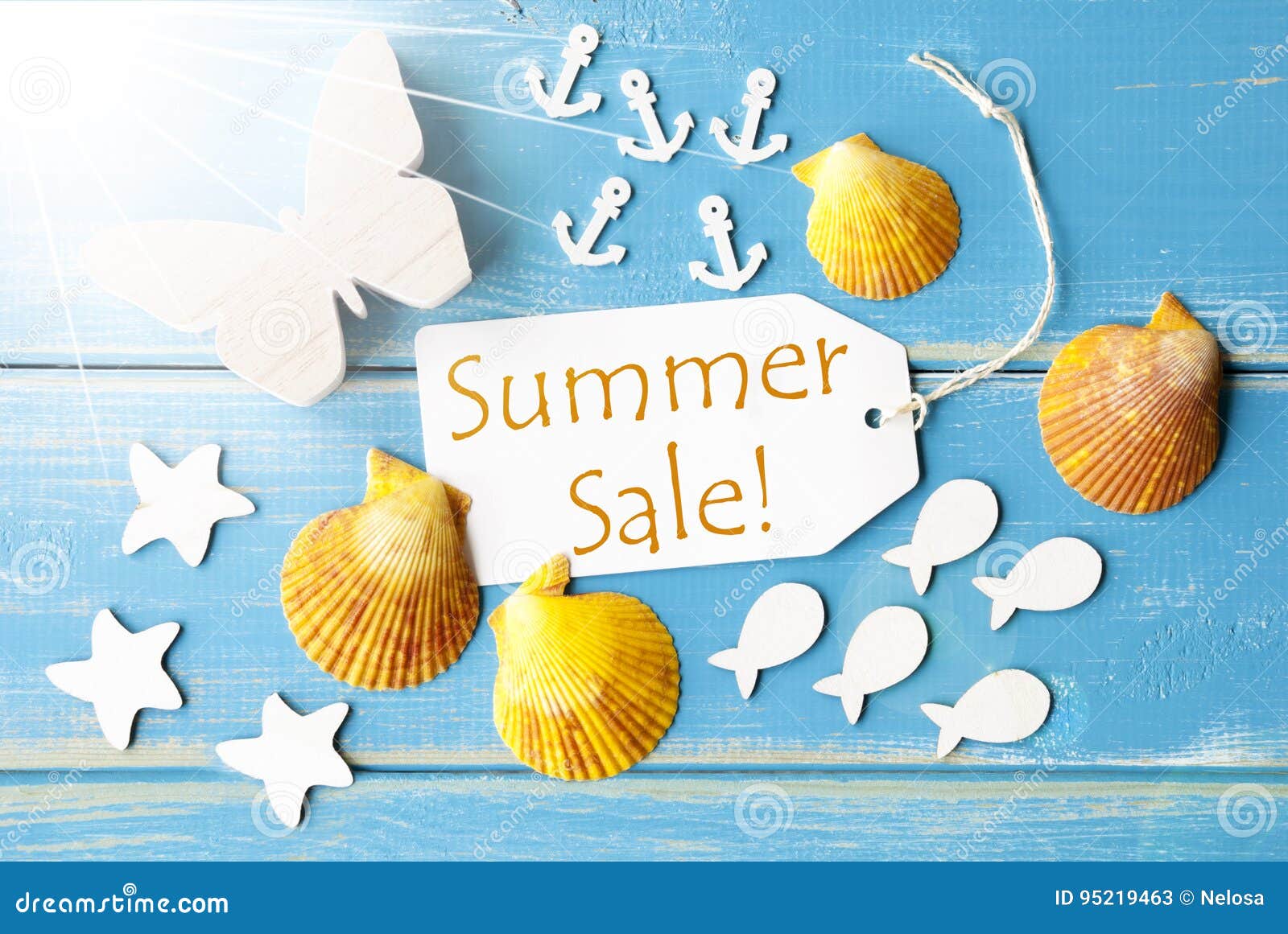 Venda Do Verão De Sunny Greeting Card with Text Imagem de Stock ...