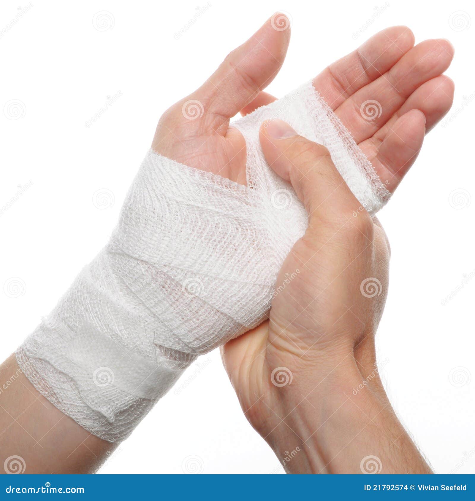 Vendaje en una mano foto de archivo. Imagen de paciente - 21792574