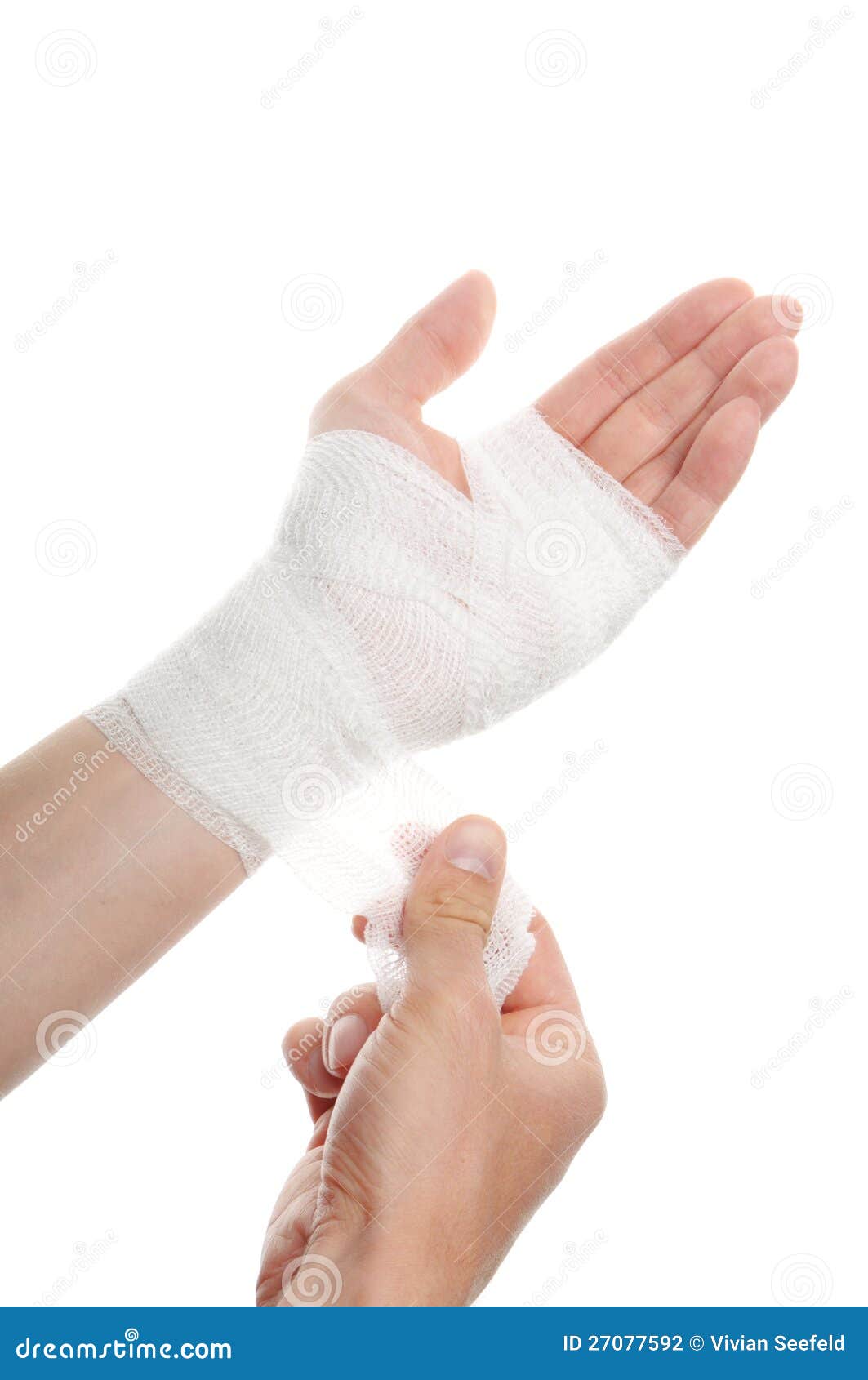 Vendaje en una mano foto de archivo. Imagen de hospital - 27077592
