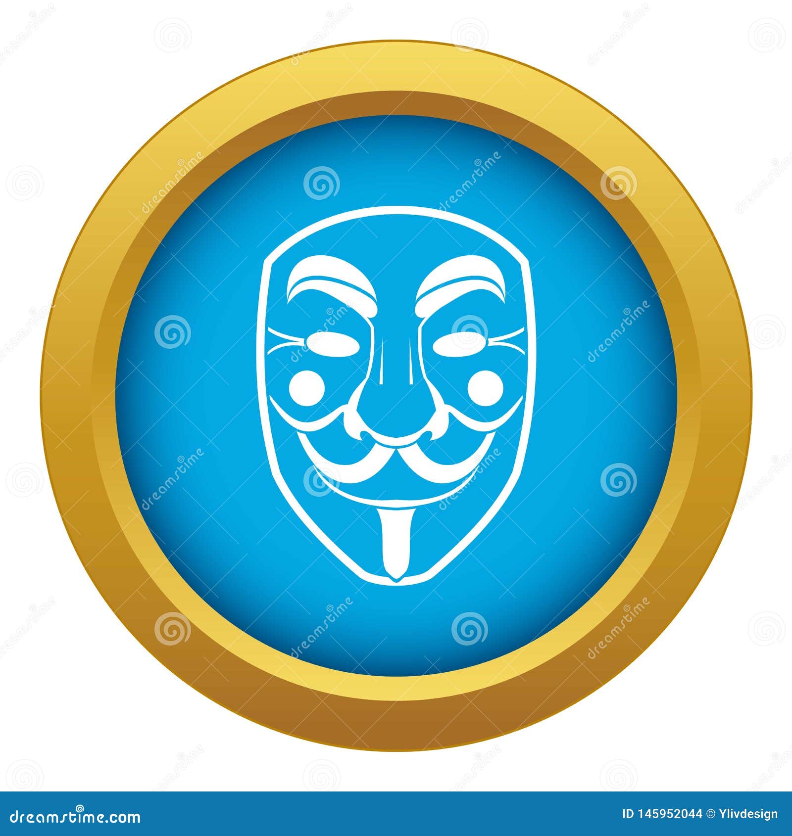 Vendetta Mask Icon Blue Vector Isolated Editorial Stock Image ...