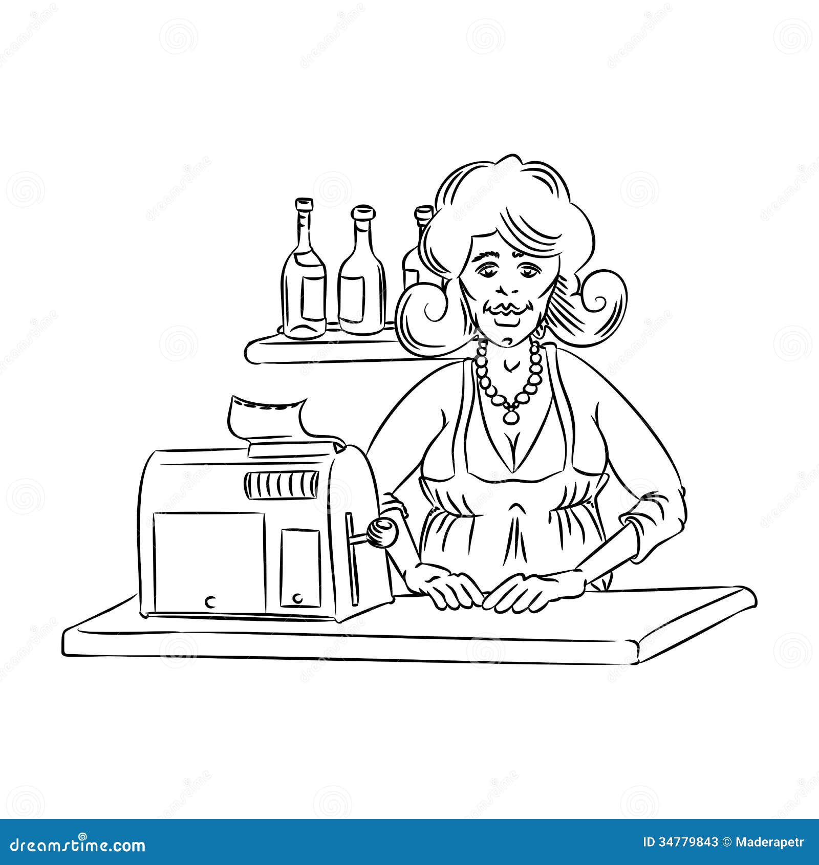 Vendeuse illustration stock. Illustration du vente, occupation - 34779843