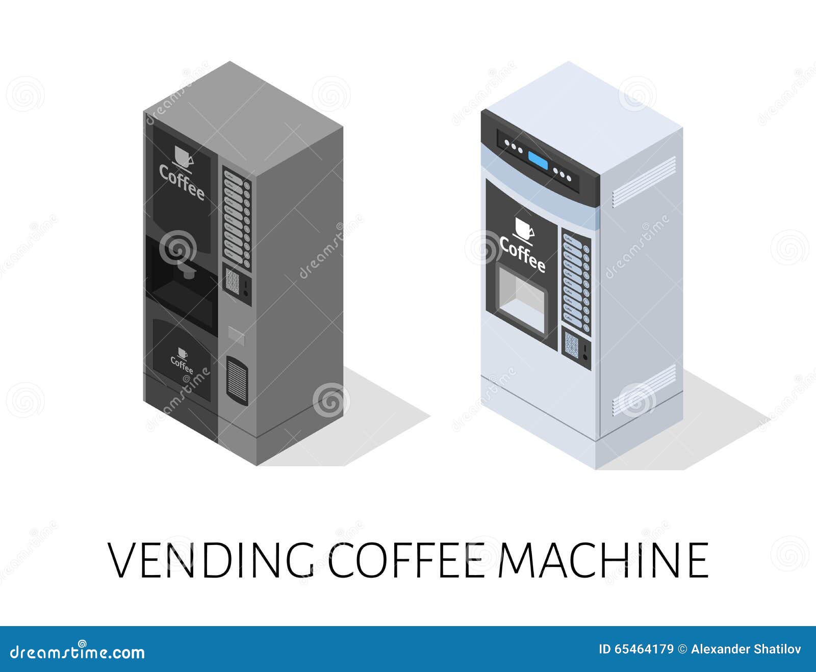Vending Coffee Machine Isometric Vector Stock Vector - Illustration of ...