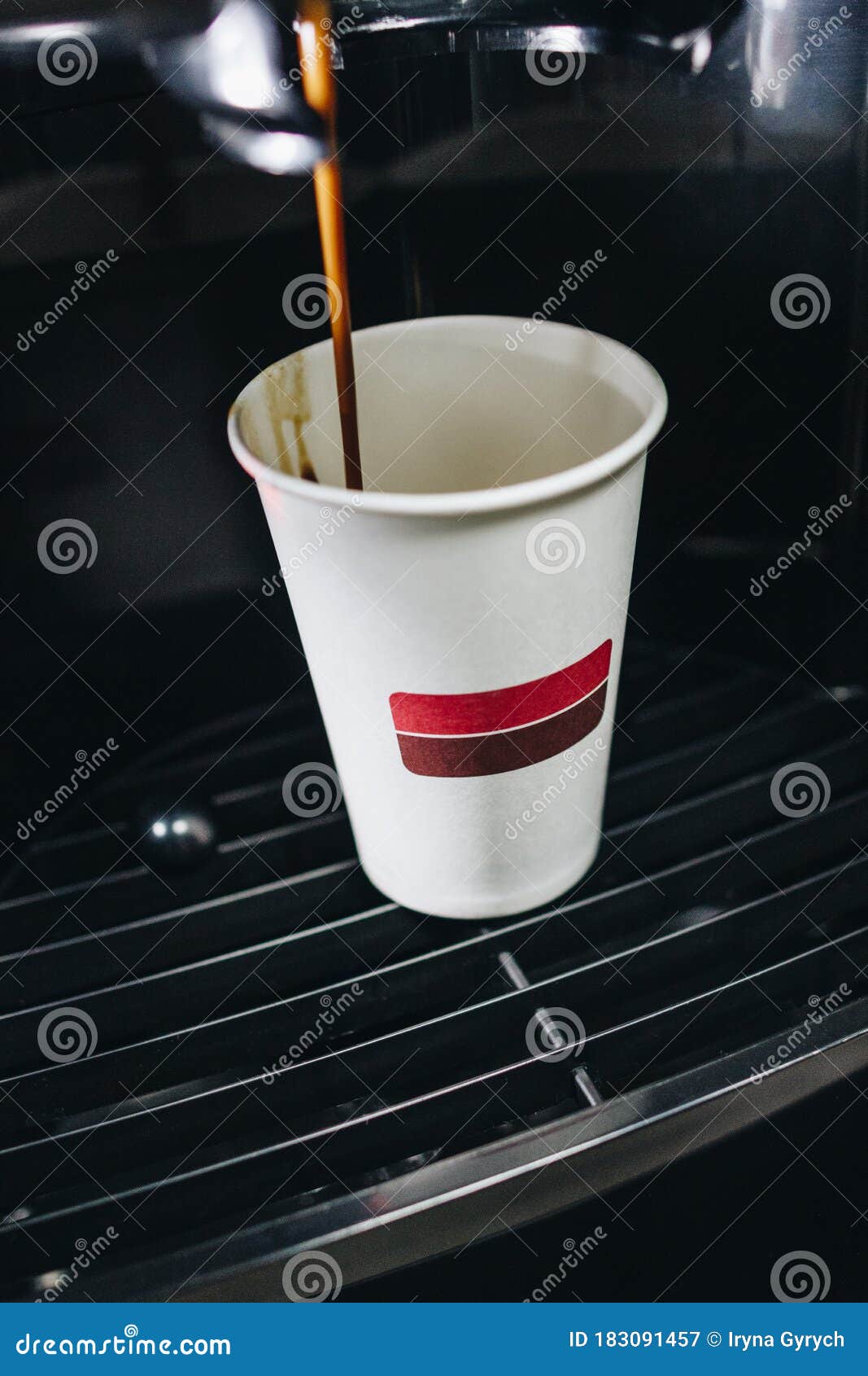Vending coffee machine stock image. Image of milk, closeup - 183091457