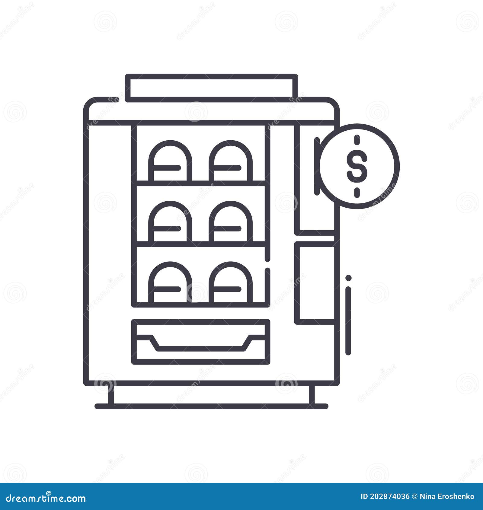 Vending Machine Concept Icon, Linear Isolated Illustration, Thin Line ...