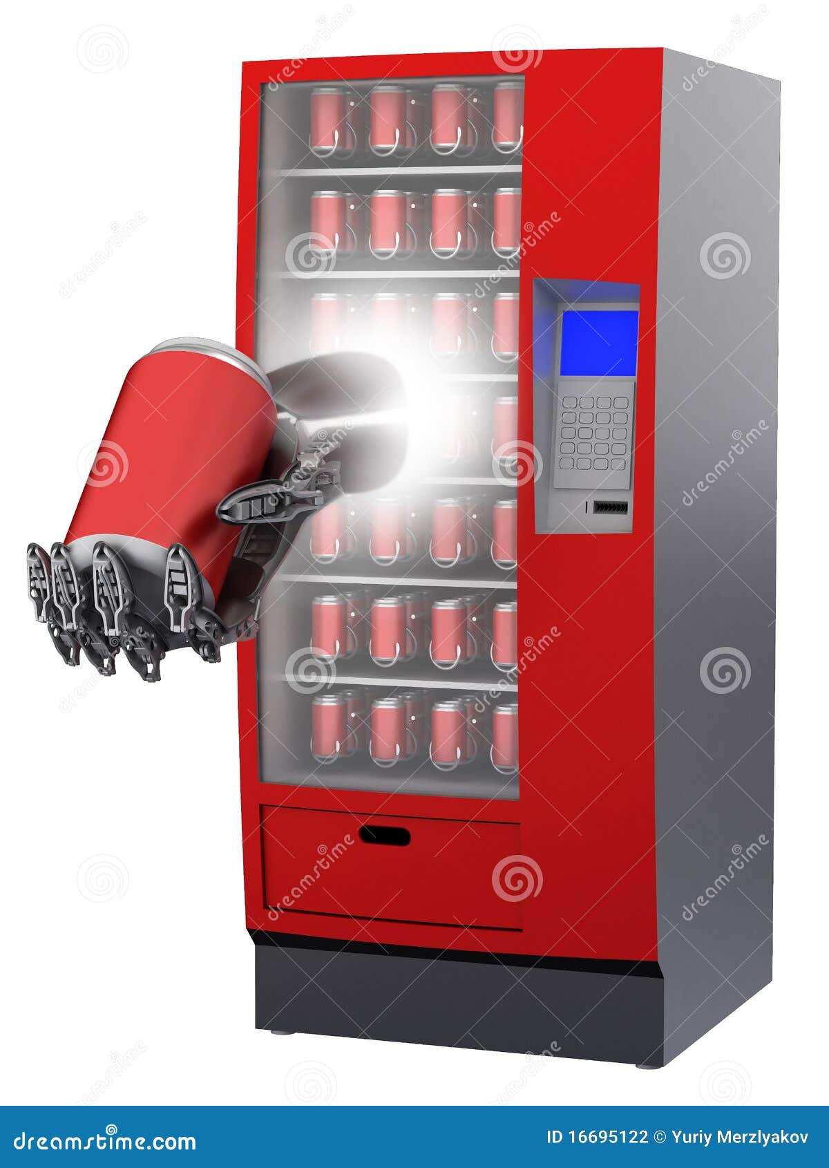 Cyborg Hand Holding Quantum Computing Concept With Qubit Icon 3d ...