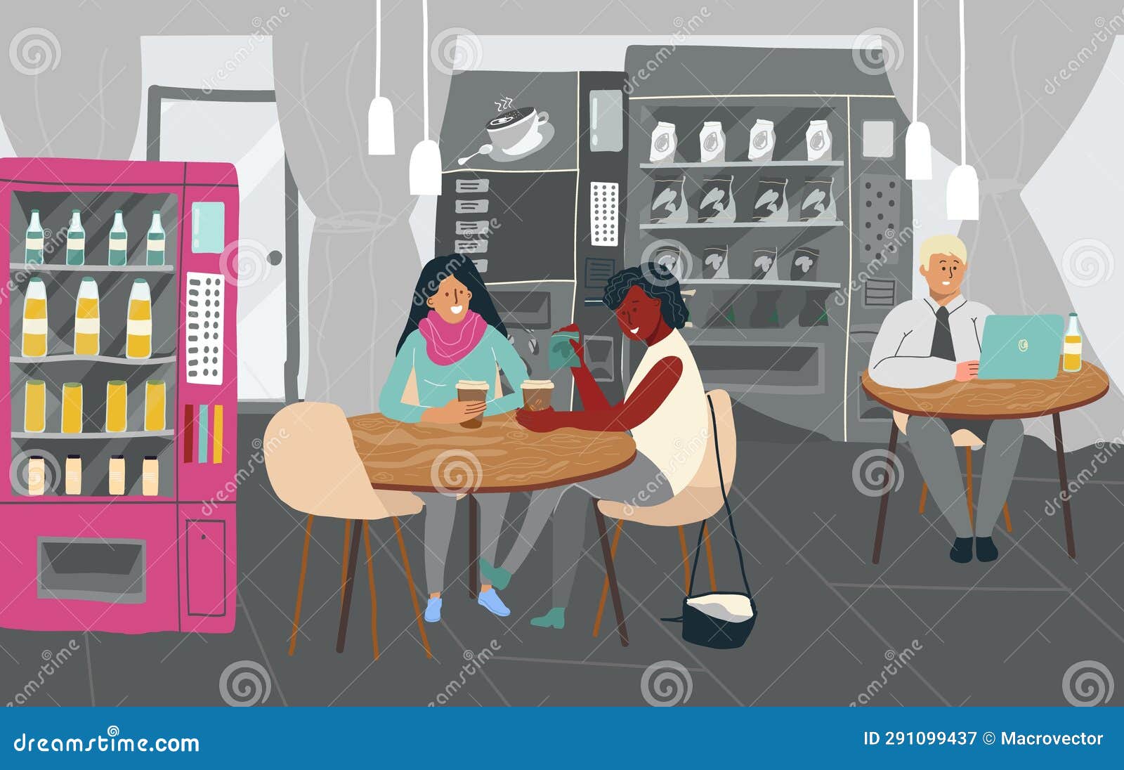 Vending Machine Flat Illustration Stock Vector - Illustration of retail ...