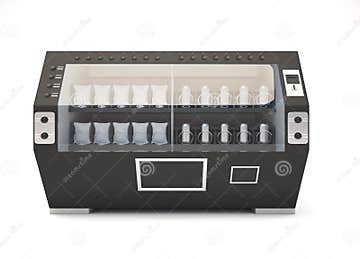 Vending Machine Front View on White Background. 3d Rend Stock ...