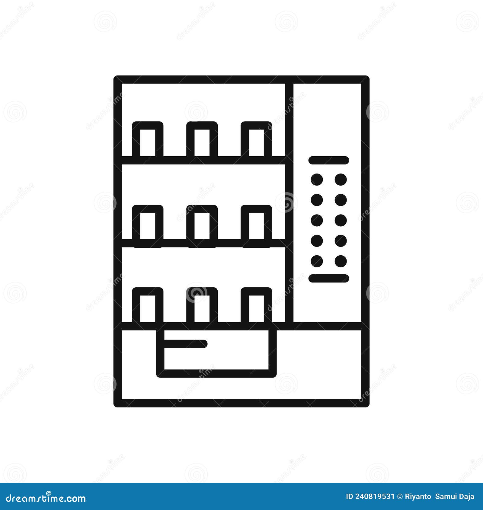Vending Machine Icon Black and White Illustration Stock Vector ...