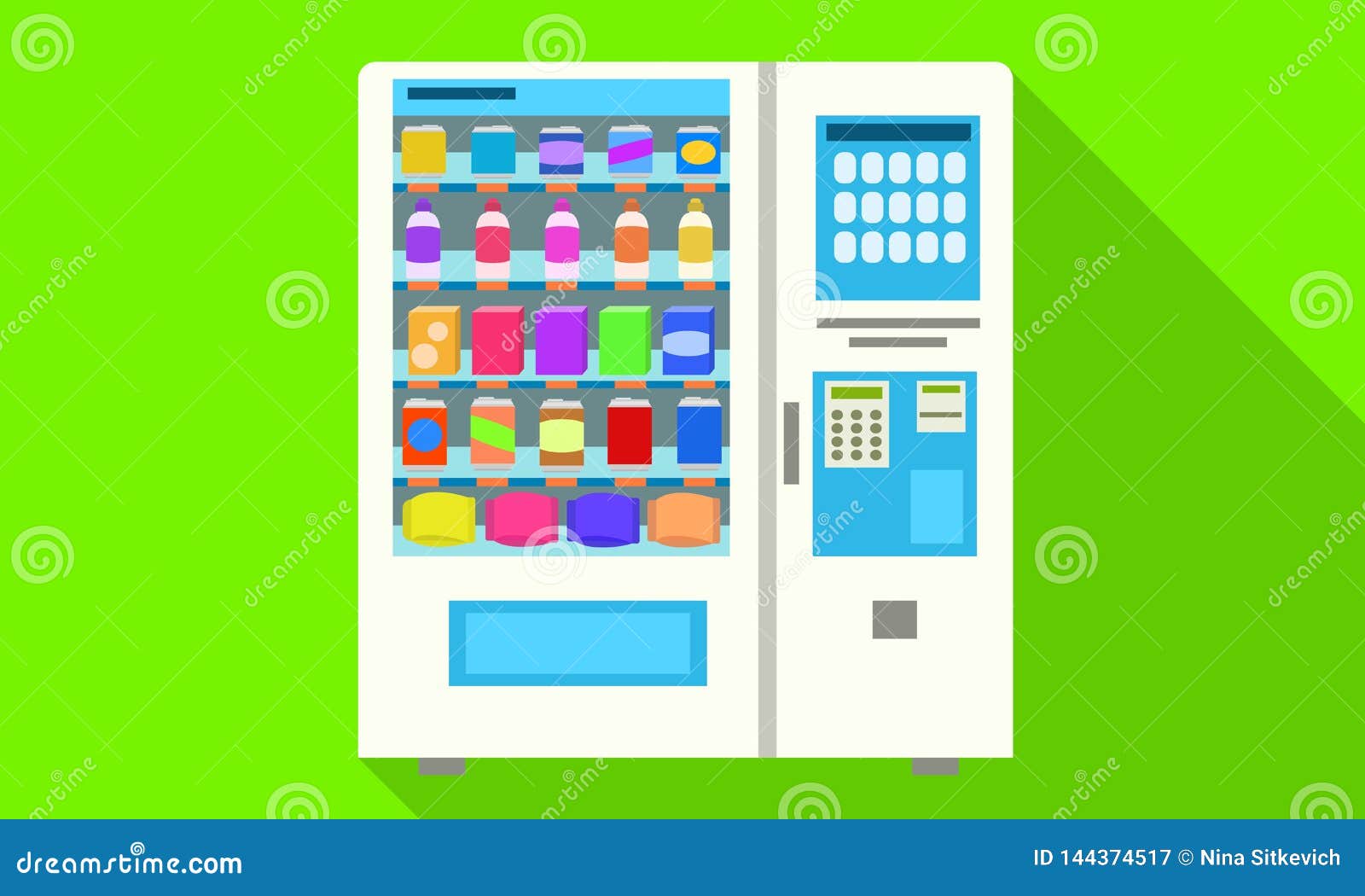 Vending Machine Icon, Flat Style Stock Vector - Illustration of ...