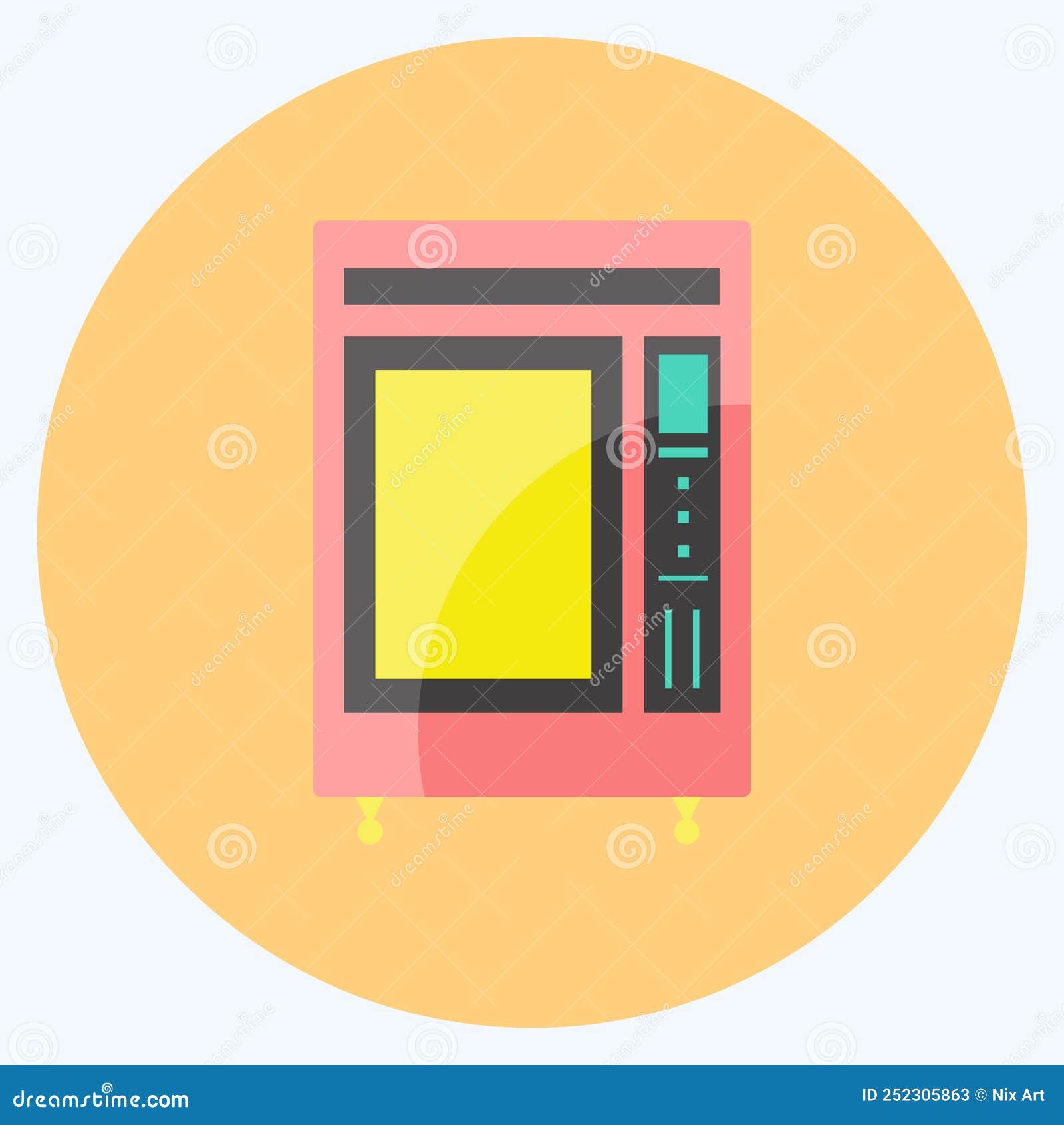 Vending Machine Icon in Trendy Flat Style Isolated on Soft Blue ...