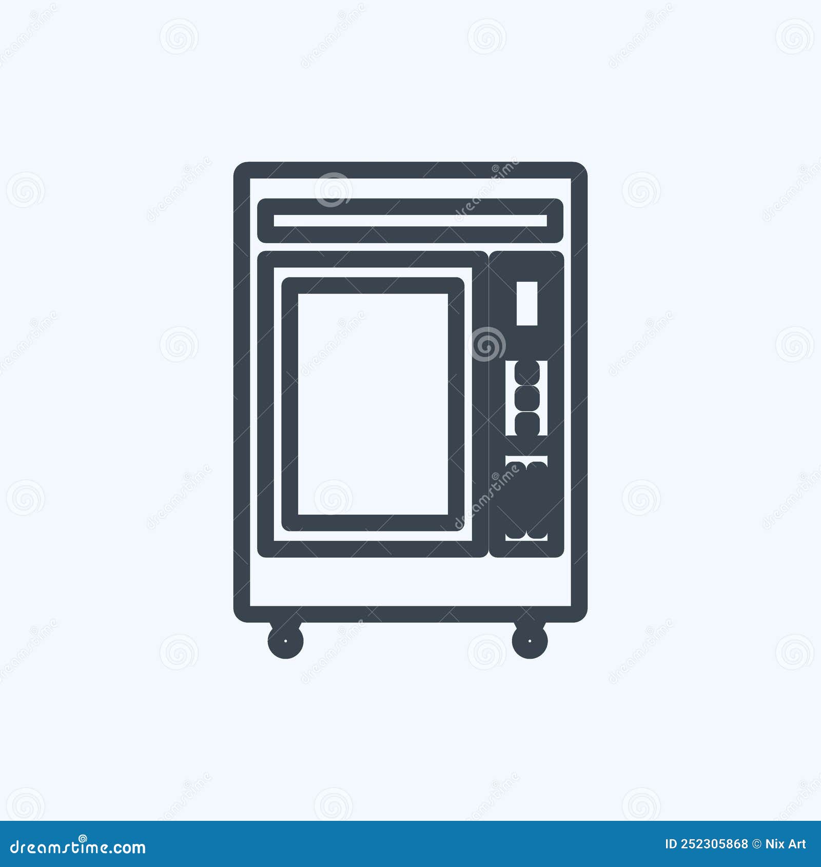 Vending Machine Icon in Trendy Line Style Isolated on Soft Blue ...