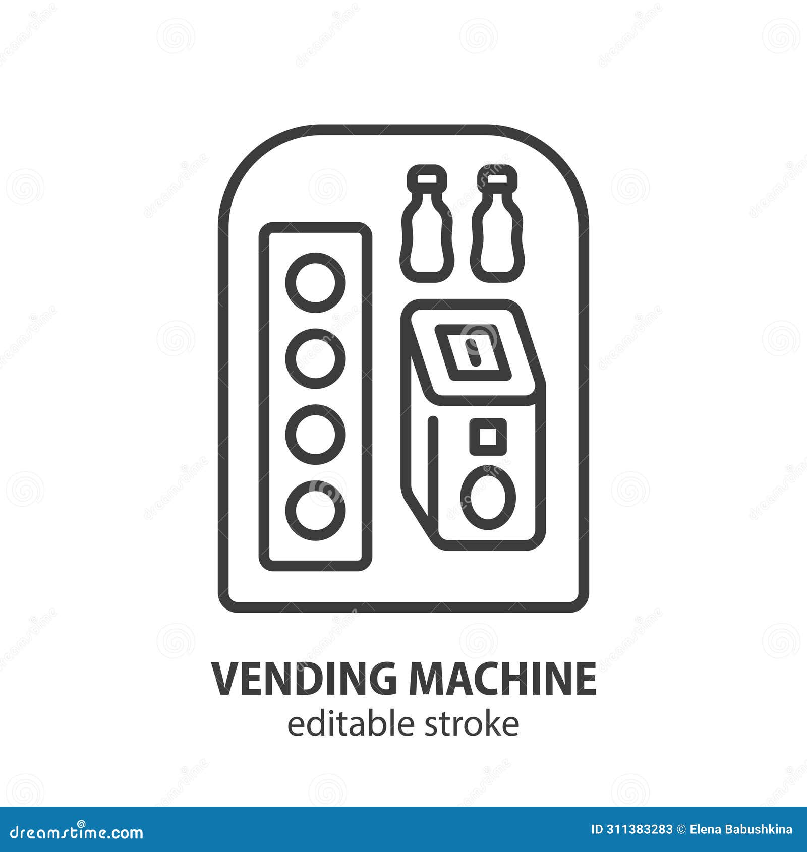 Vending Machine Line Icon. Automatic Dispenser with Drink. Editable ...