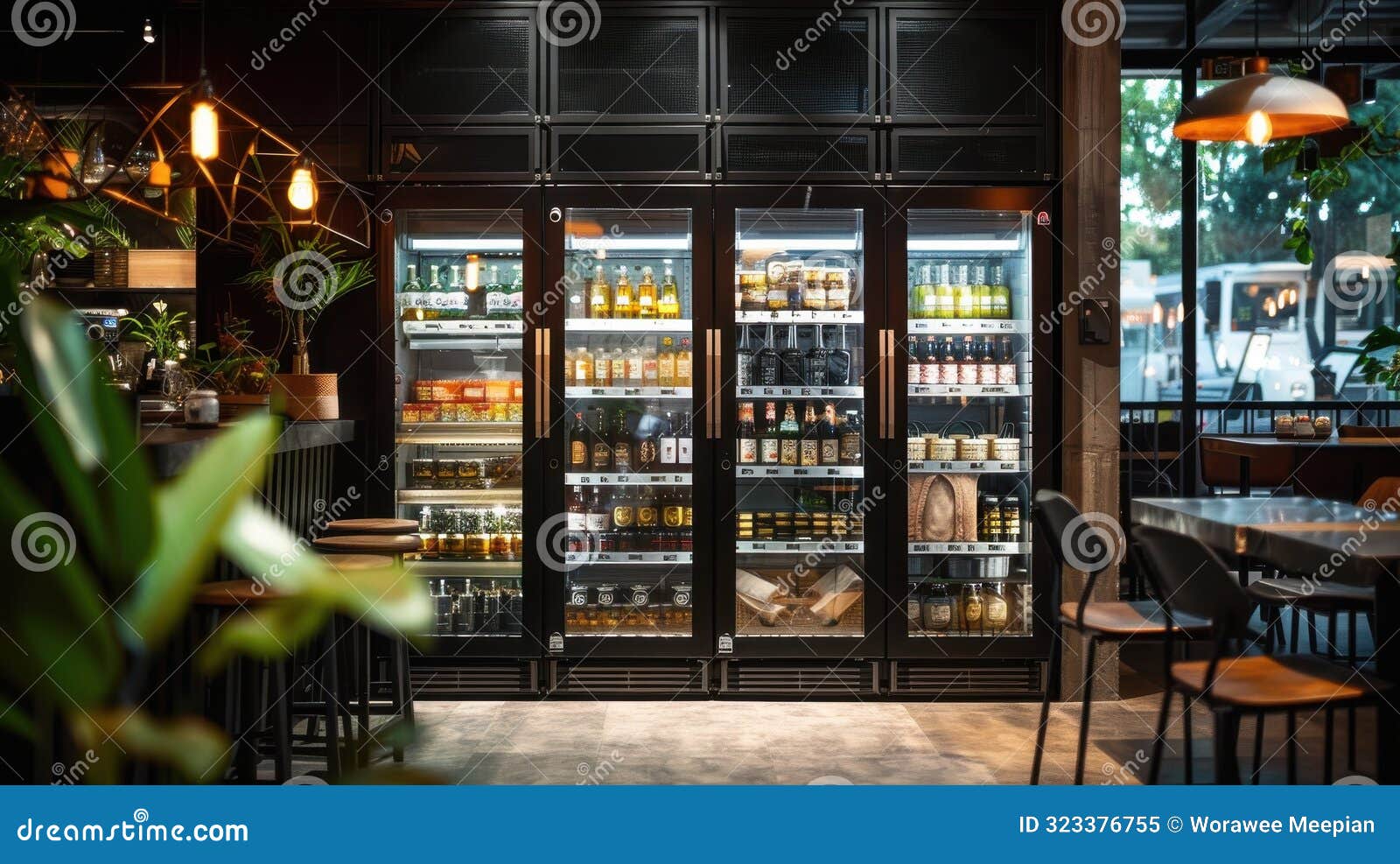Vending Machine with a Lot of Food and Drinks Inside Stock Image ...
