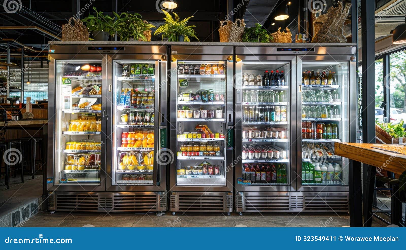 Vending Machine with a Lot of Food and Drinks Inside Stock Image ...