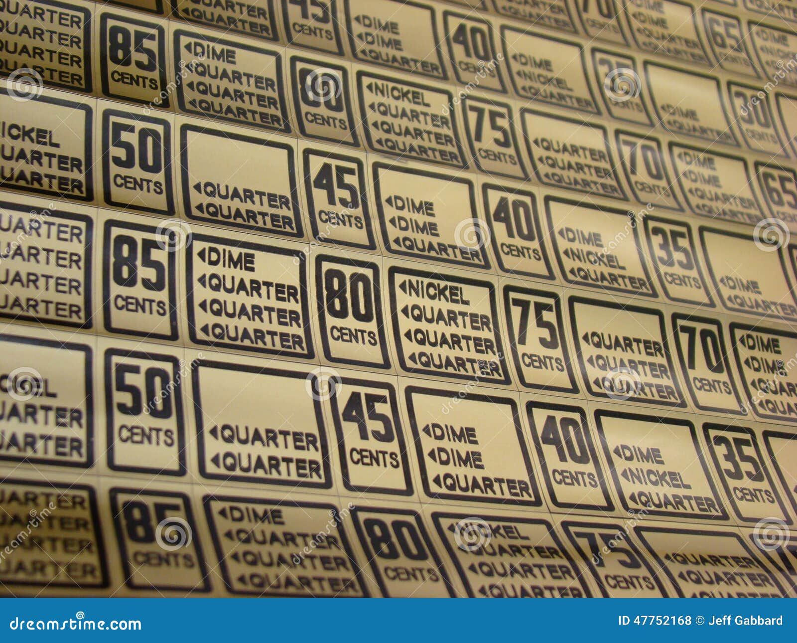 Vending Machine Price Sheet, Stock Photo - Image of gold, stationary ...