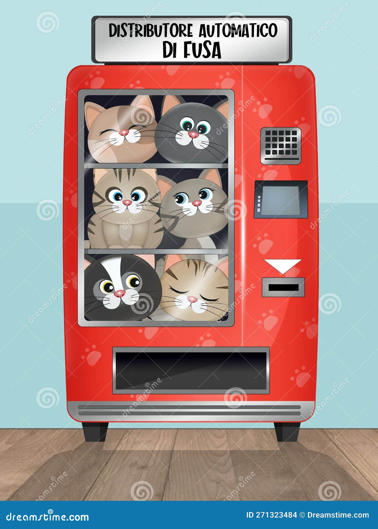 Vending Machine for Purring Cats Stock Illustration - Illustration of ...